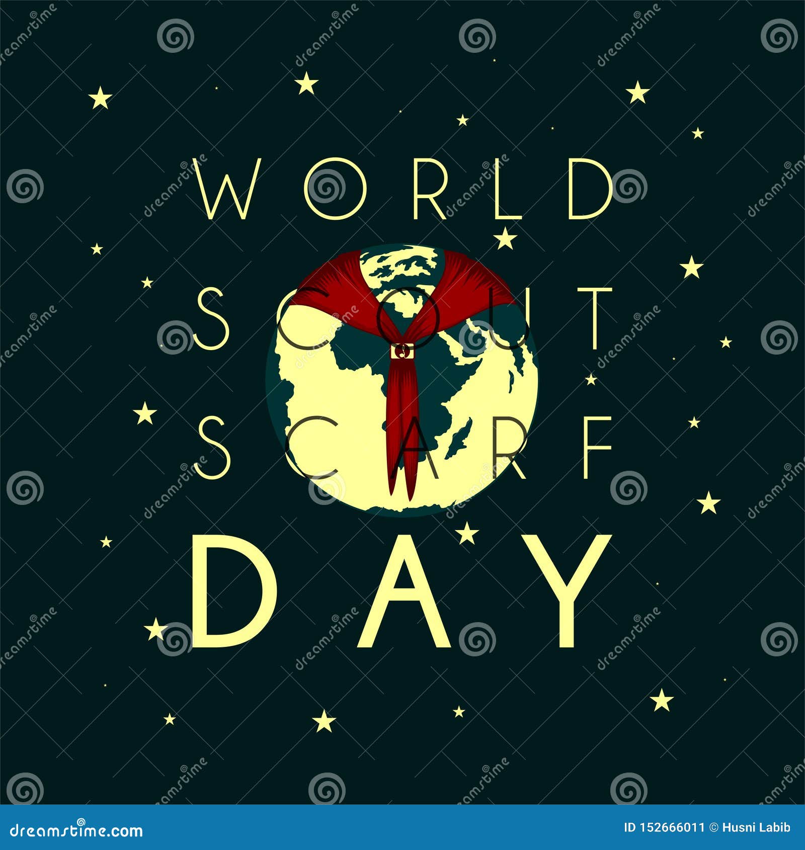 World Scout Scarf Day Vector Design Stock Vector - Illustration of ...