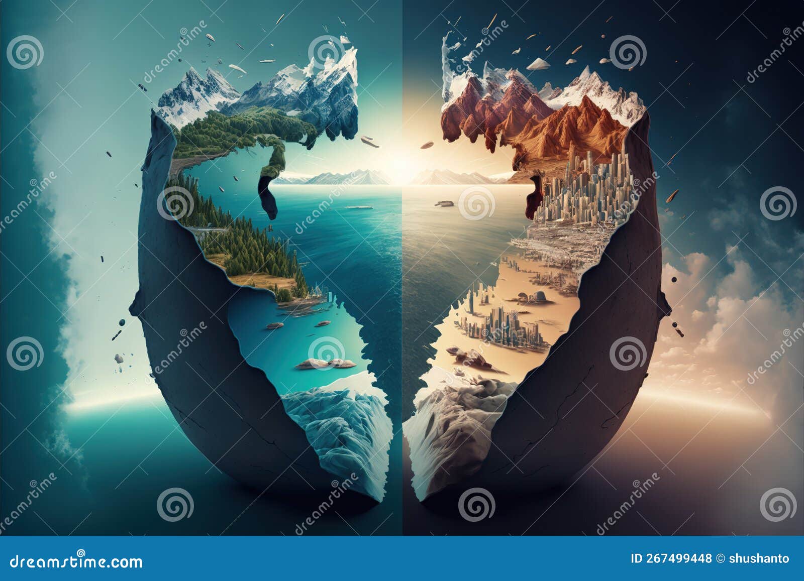 World that Separating Apart Stock Illustration - Illustration of ...