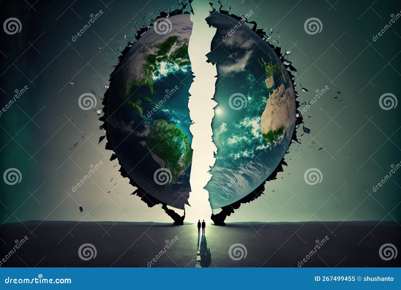 World that Separating Apart Stock Illustration - Illustration of flag ...