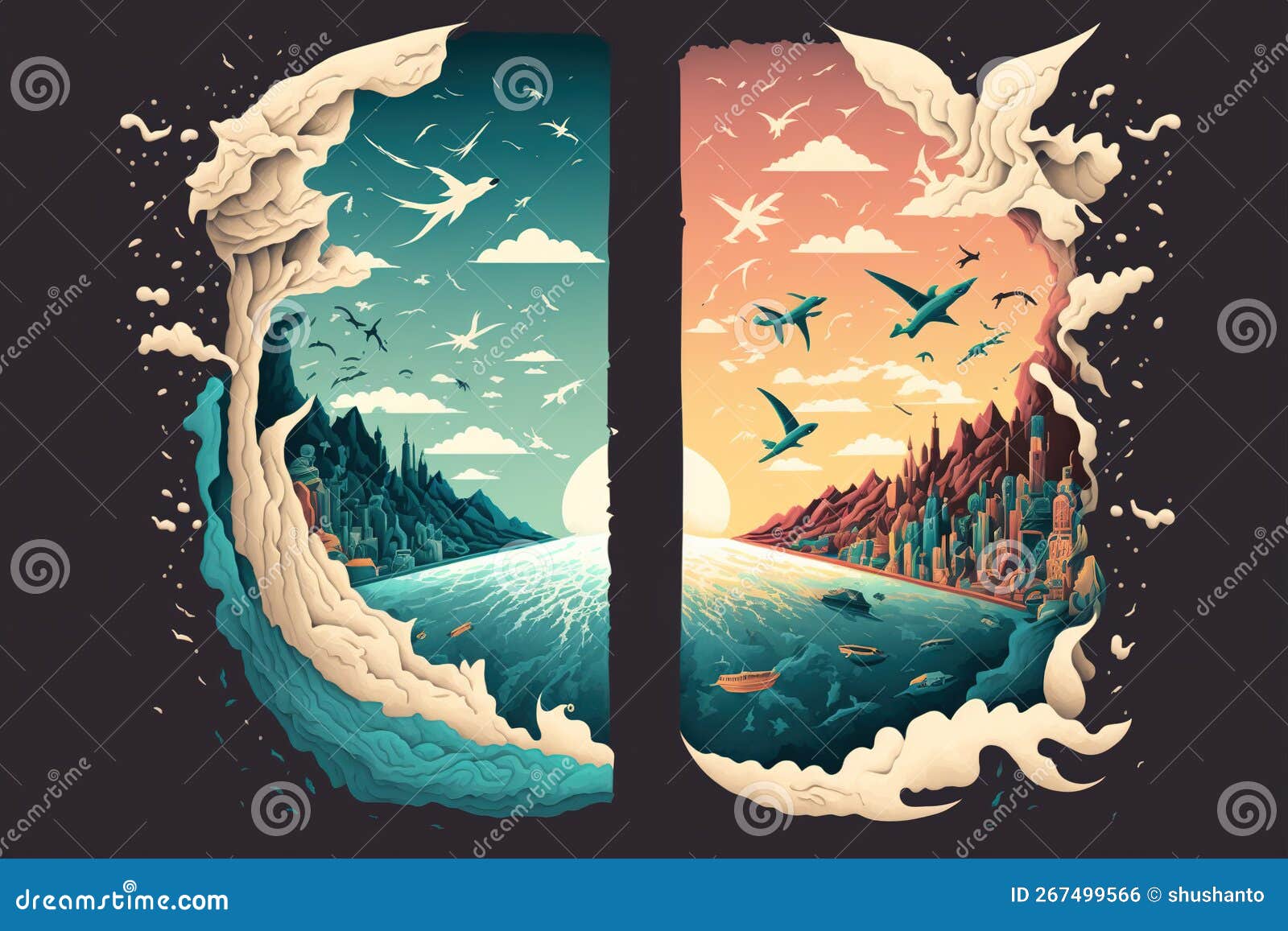 World that Separating Apart Stock Illustration - Illustration of ...