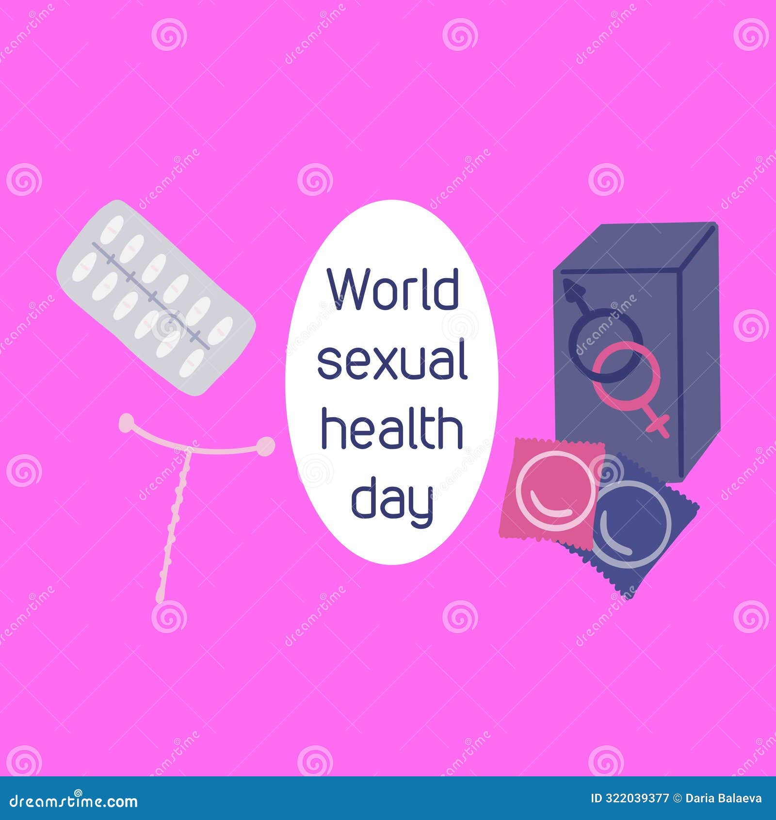 World Sexual Health Day Flat Design Set Stock Vector - Illustration of ...