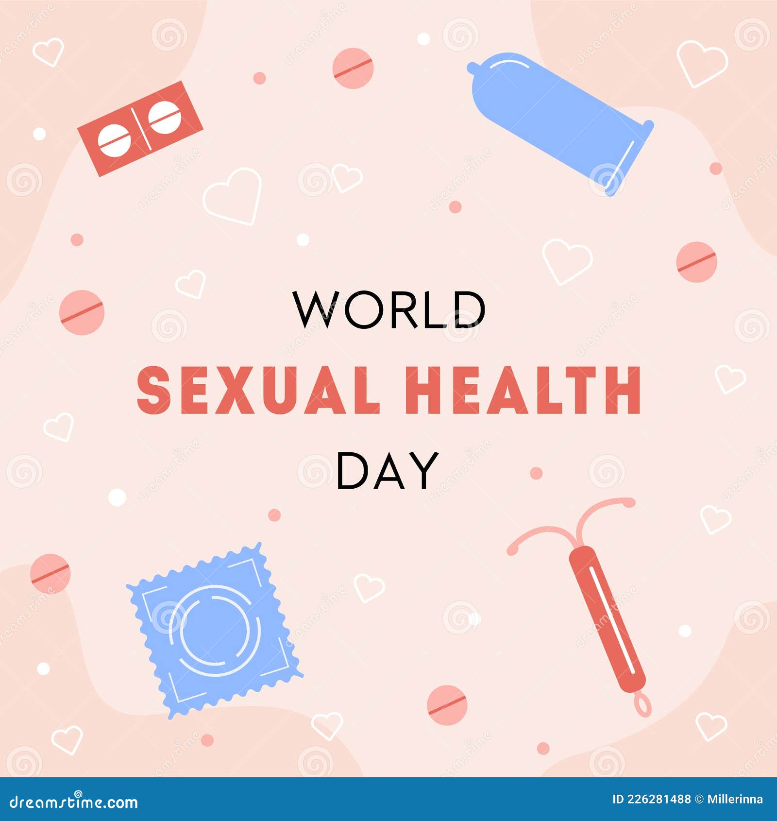 World Sexual Health Day Greeting Card Contraception Items For Safe Sex