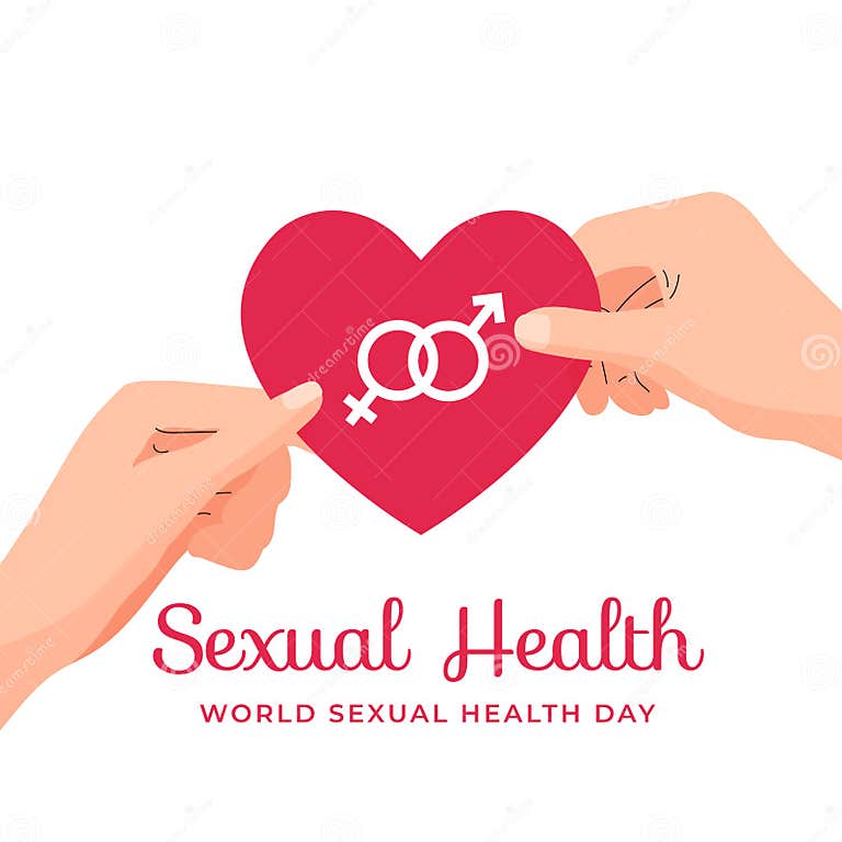 World Sexual Health Day Poster Concept Design Man Woman Couple Hand