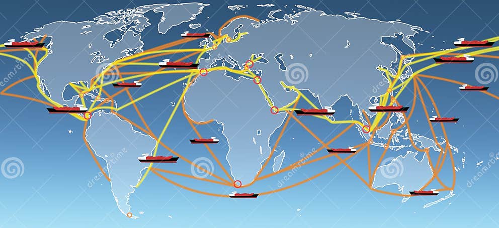 World shipping routes map stock photo. Image of lane - 29032068