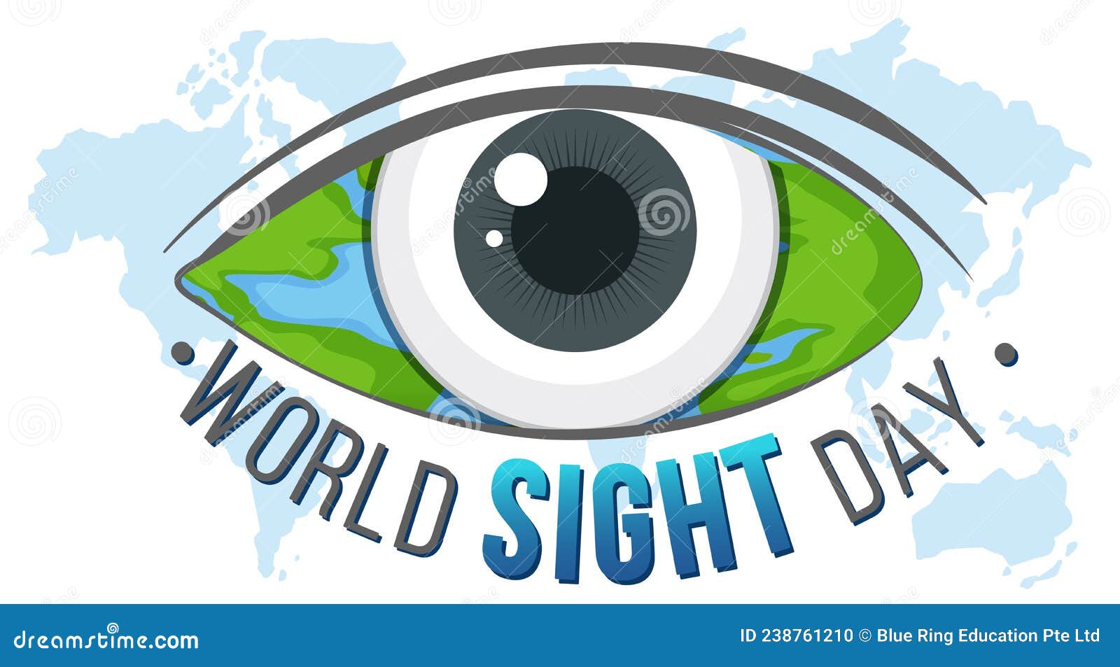 World Sight Day Banner with an Eye on World Map Stock Vector ...