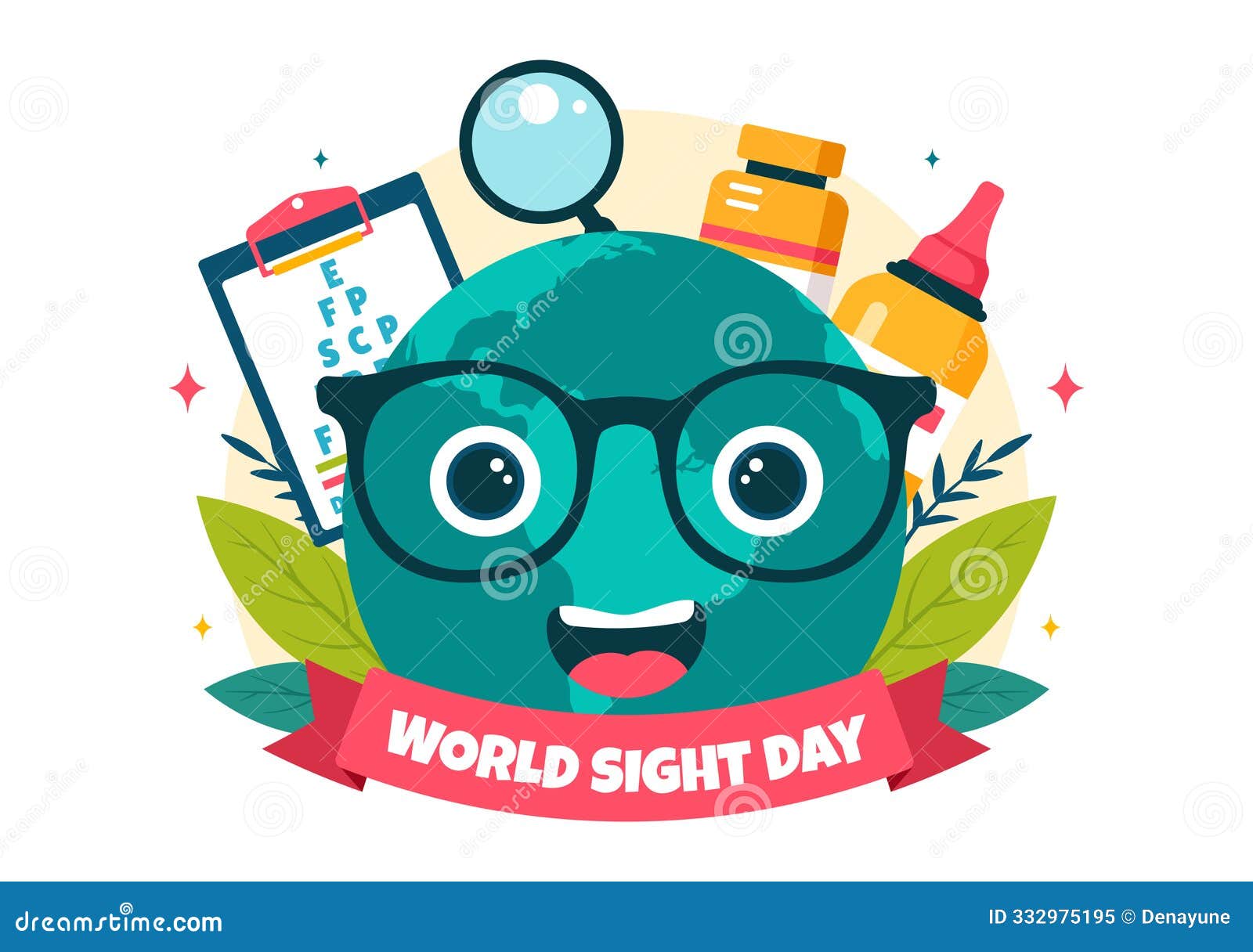 World Sight Day Vector Illustration for 10 October, Featuring Vision ...