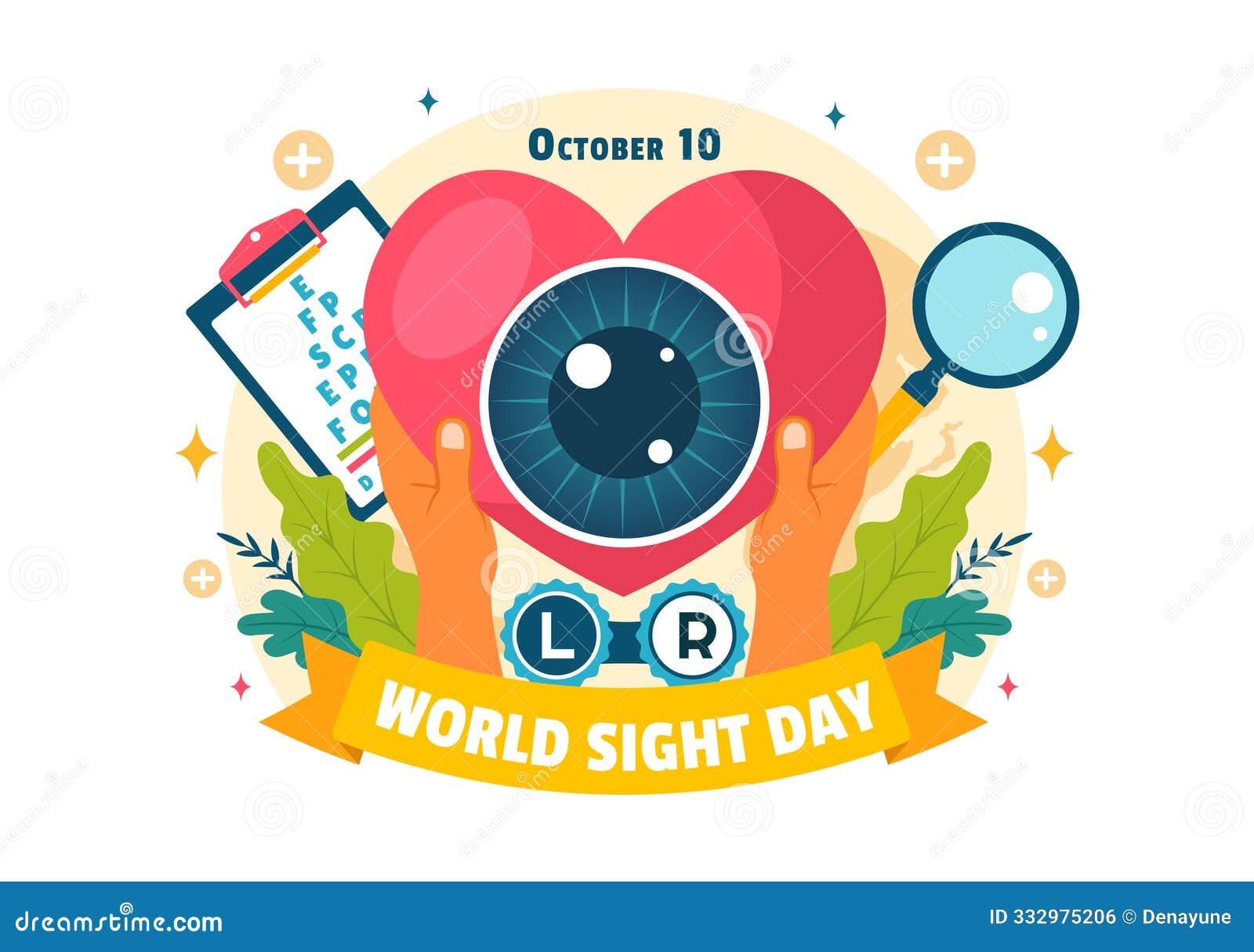 World Sight Day Vector Illustration for 10 October, Featuring Vision ...