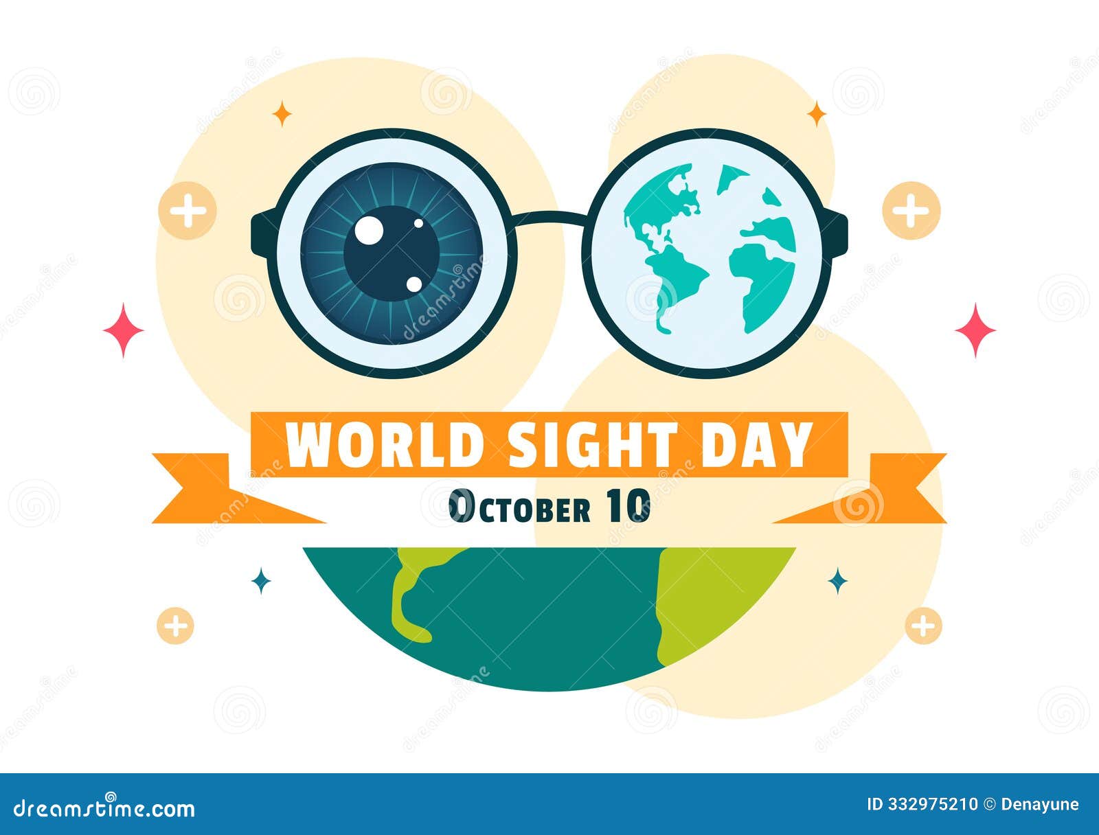 World Sight Day Vector Illustration for 10 October, Featuring Vision ...