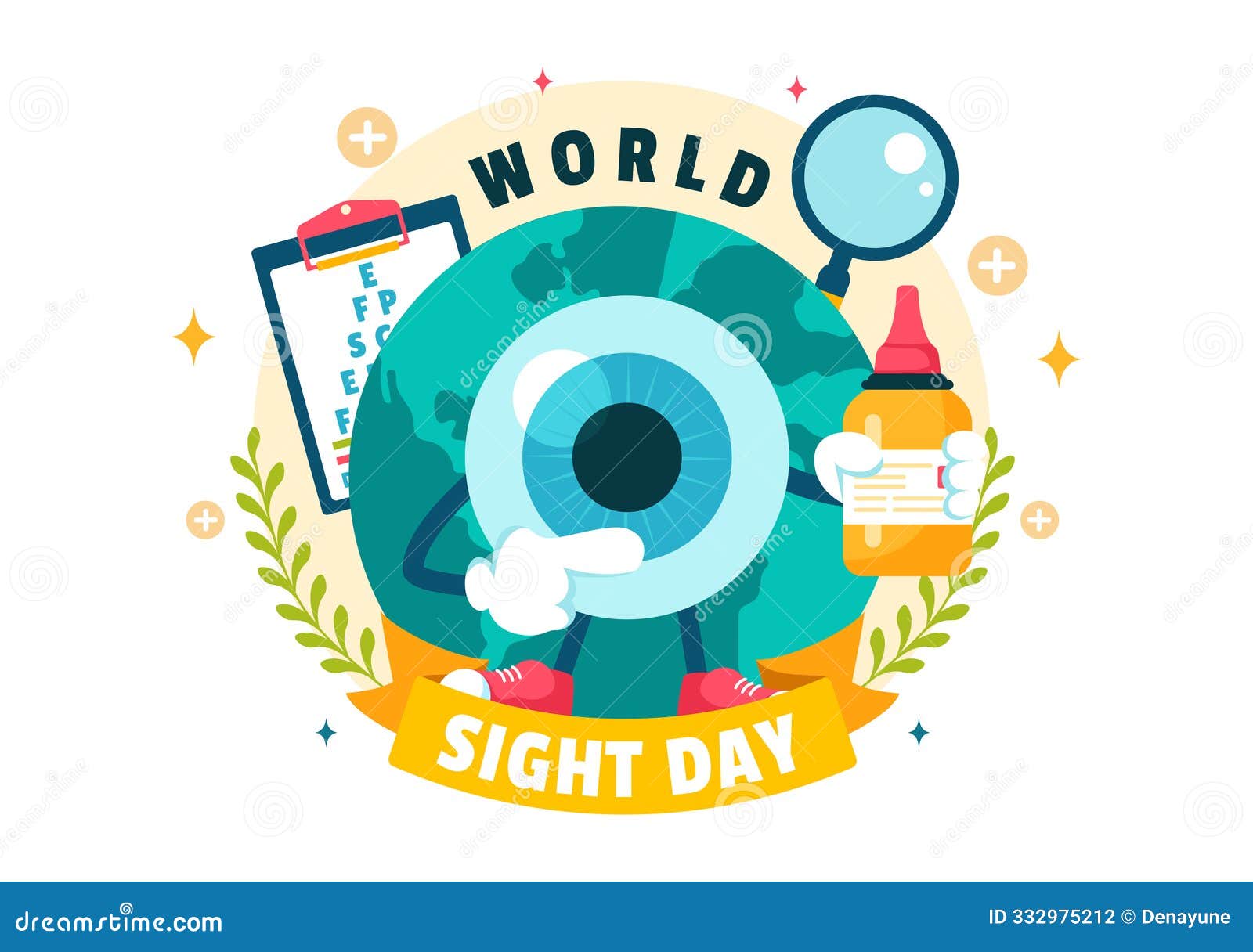 World Sight Day Vector Illustration for 10 October, Featuring Vision ...