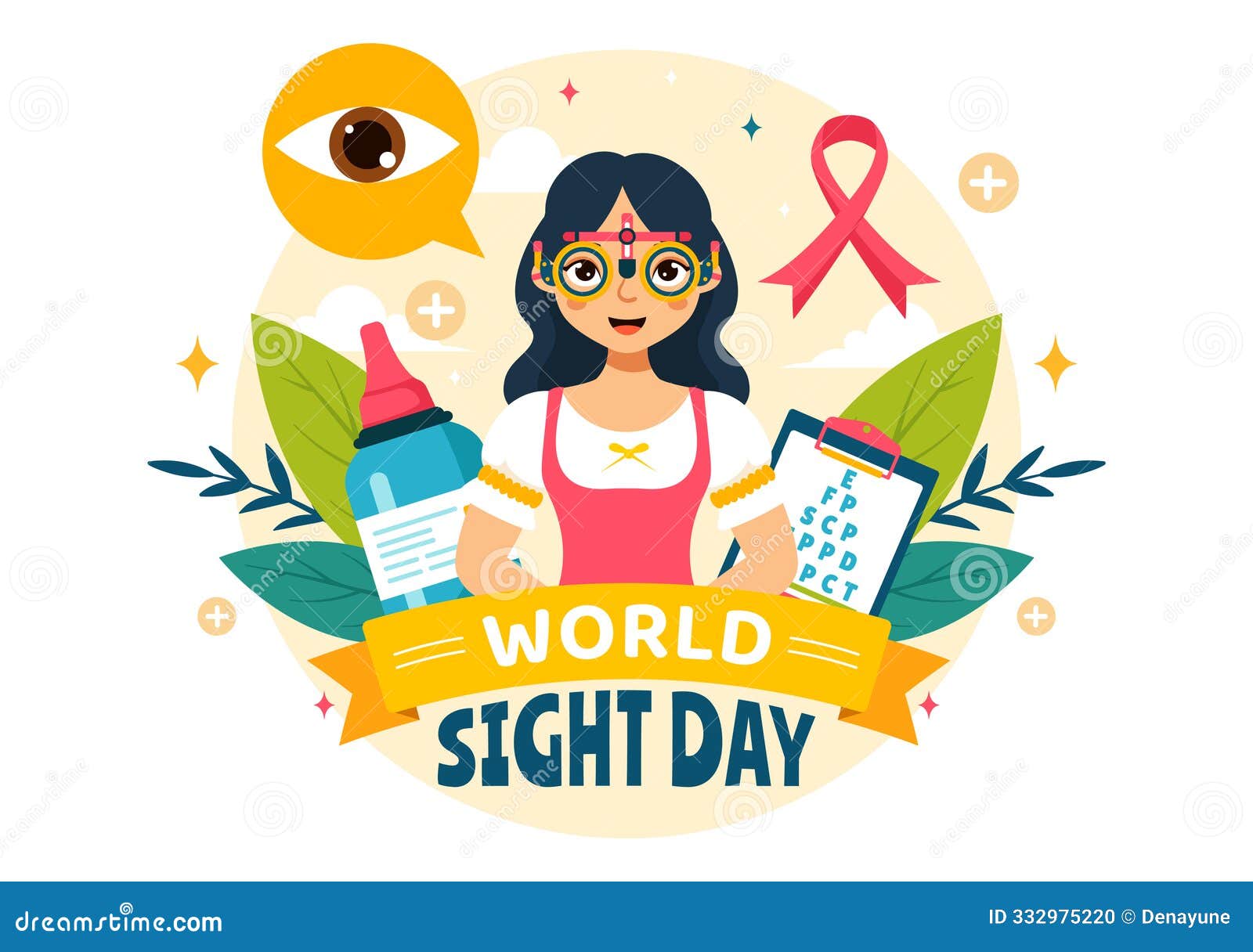World Sight Day Vector Illustration for 10 October, Featuring Vision ...