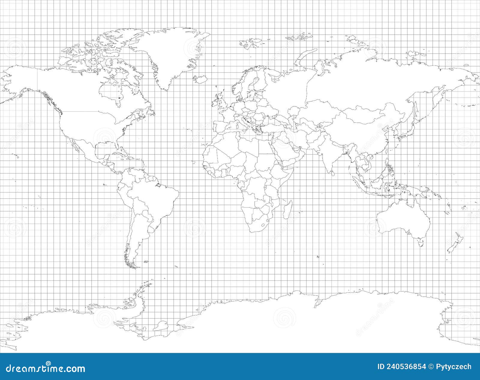 World Simple Outline Blank Map Vector Illustration | CartoonDealer.com ...