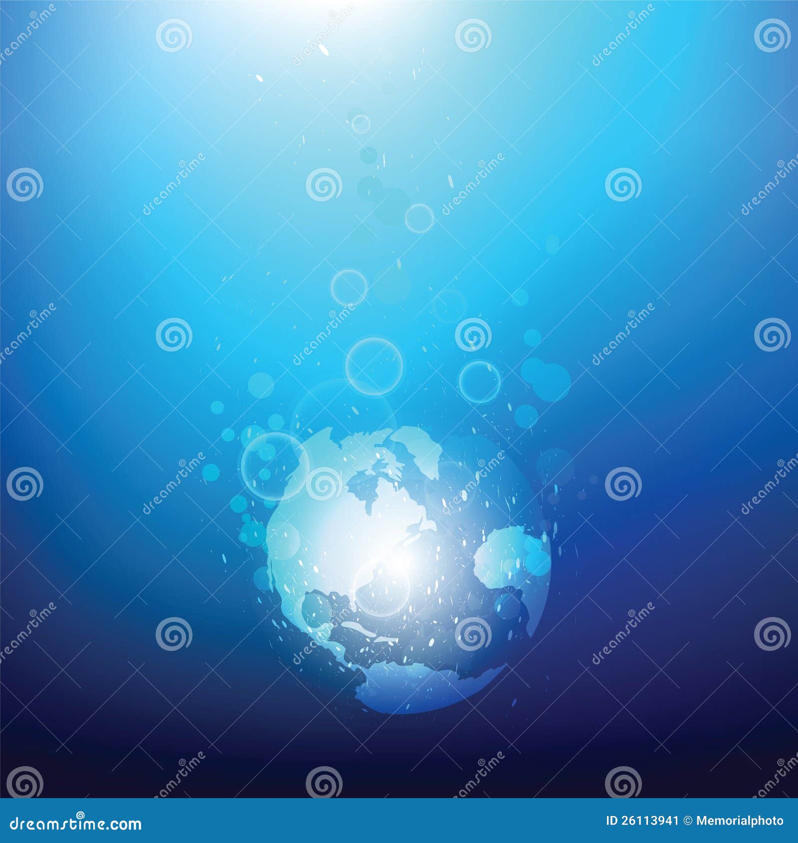 World sinking underwater stock vector. Illustration of environmental ...