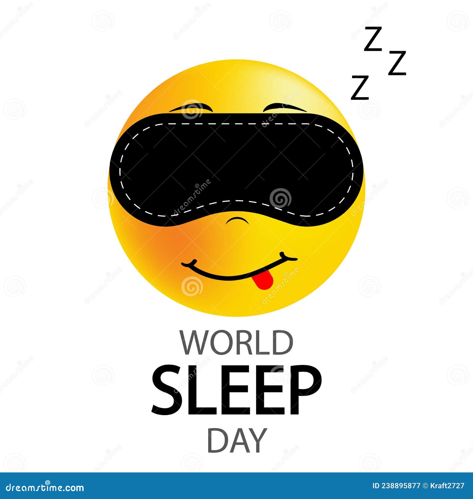 World Sleep Day Sleeping Emoticon Stock Vector - Illustration of happy ...