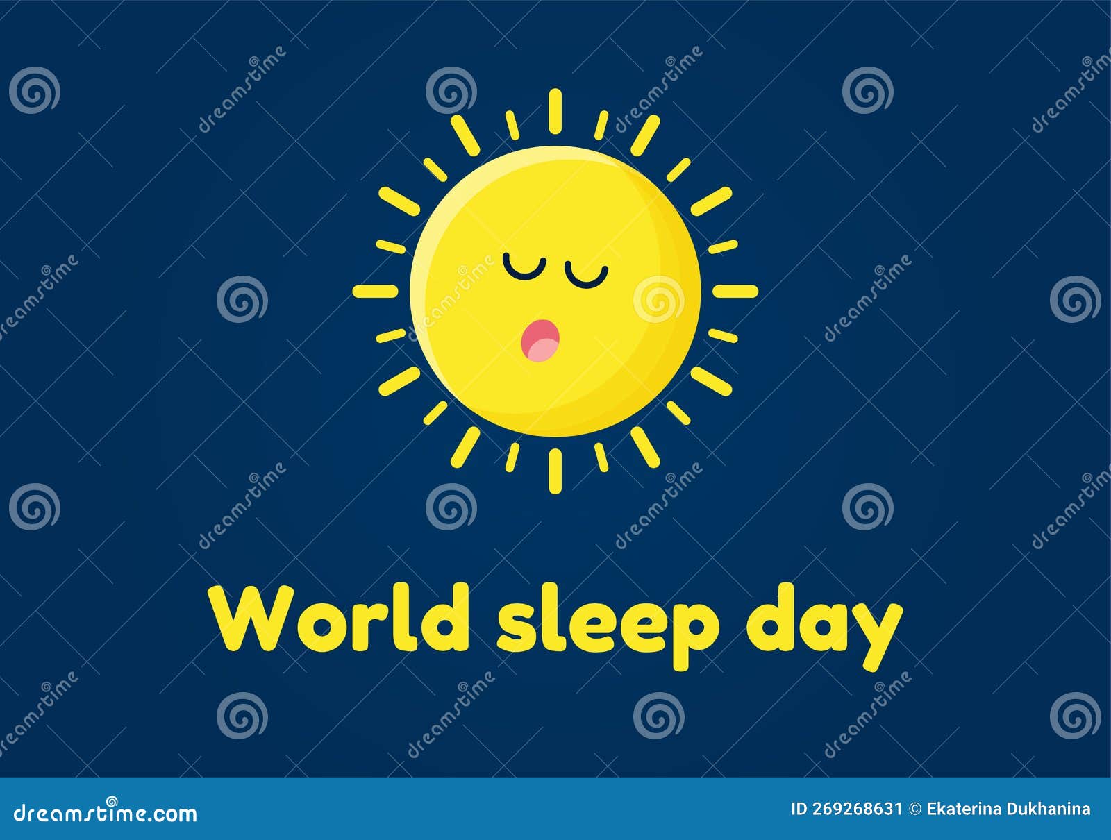 World Sleep Day. Sleeping Sun Icon Stock Vector - Illustration of sleep ...