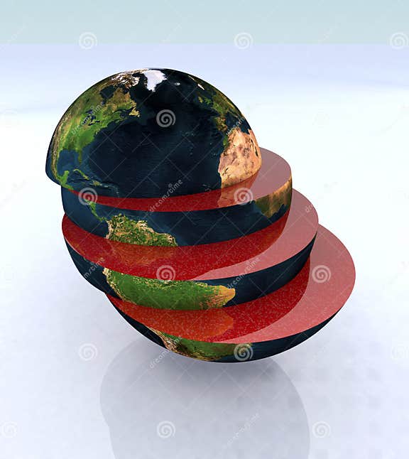 The world in slices stock illustration. Illustration of parts - 17122225