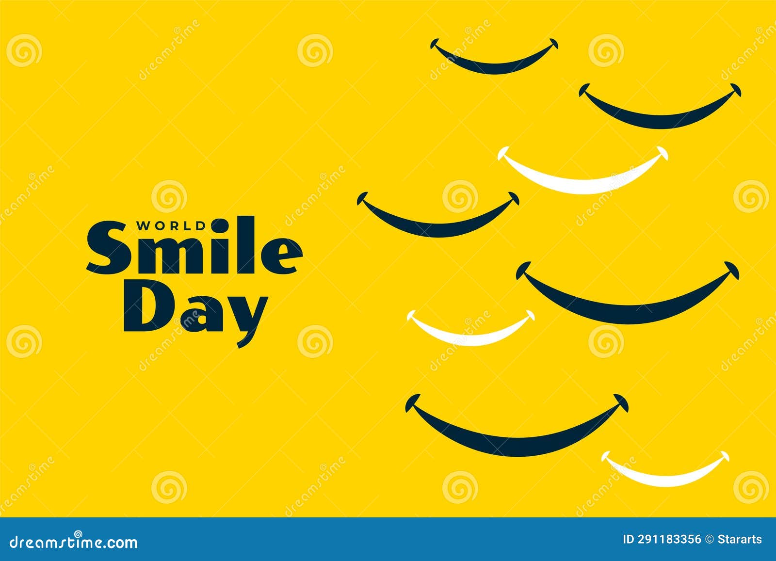 World Smile Day Event Background with Cheerful and Joyful Smiles Stock ...