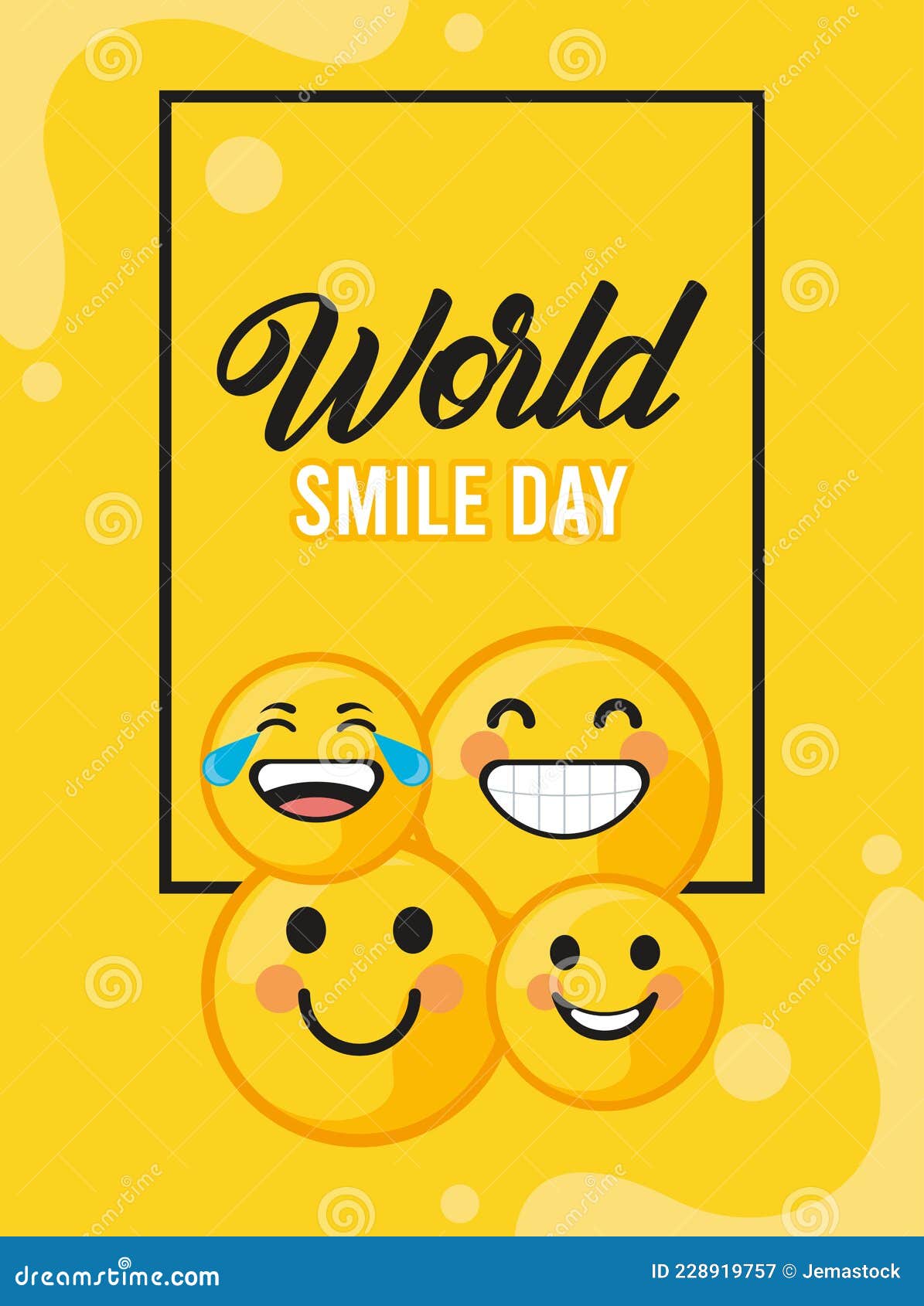 World Smile Day Square Frame Stock Vector - Illustration of smile ...