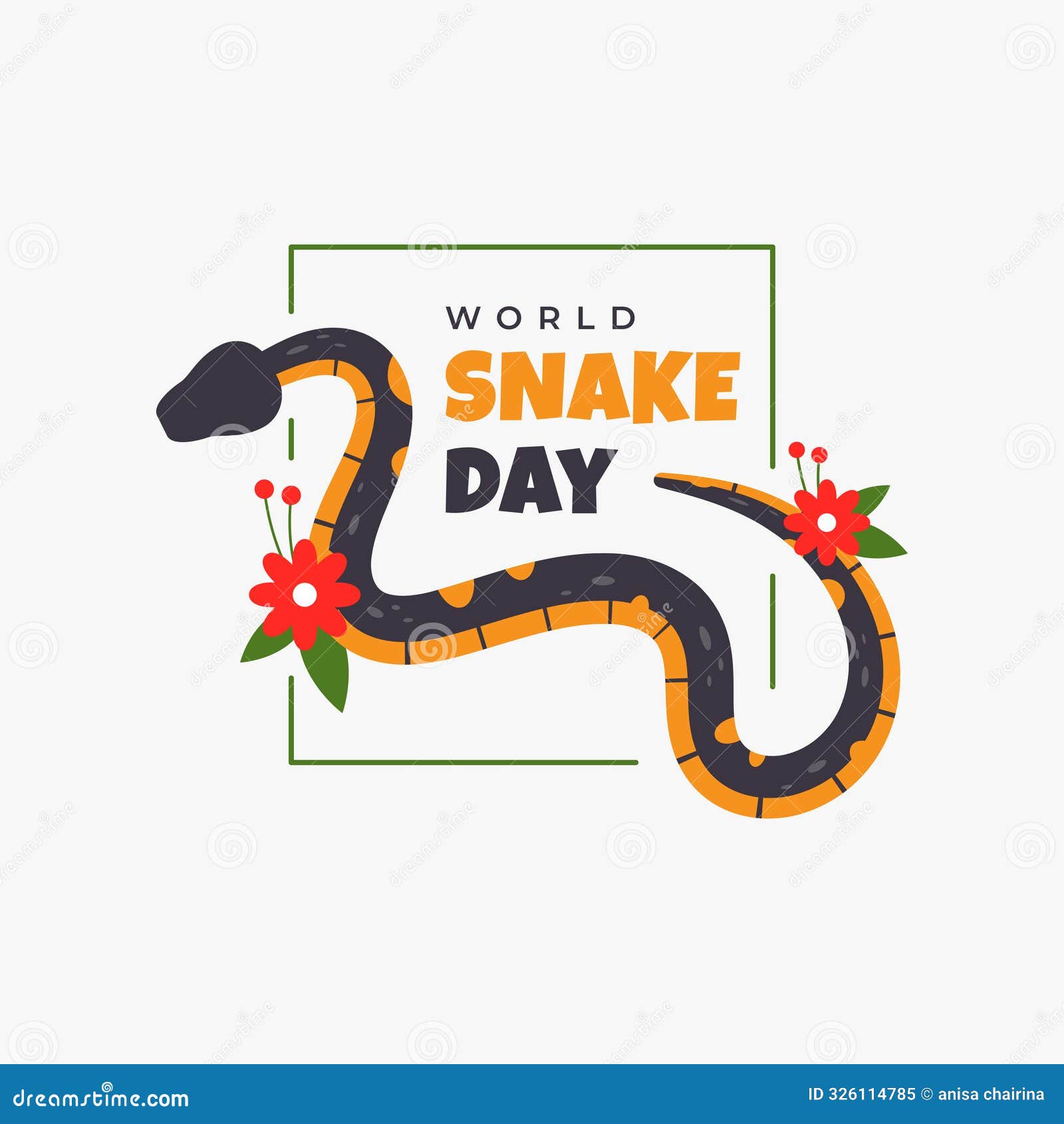 World Snake Day Design Illustration Collection Stock Vector ...