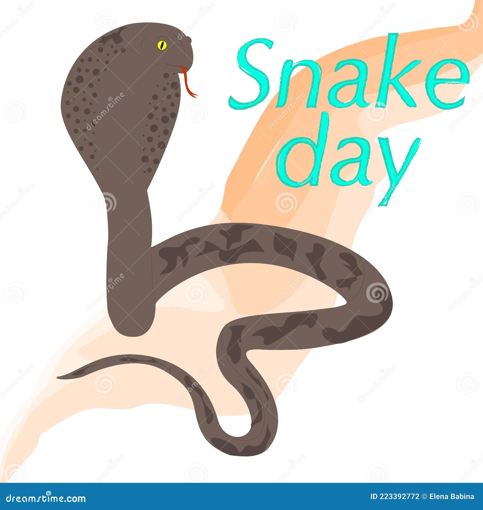 World Snake Day Vector stock vector. Illustration of card - 223392772