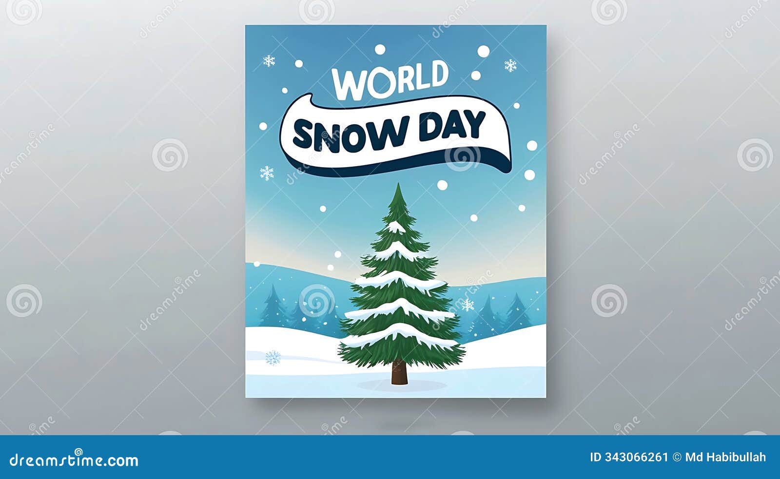 World Snow Day for Background or Banner Stock Illustration ...