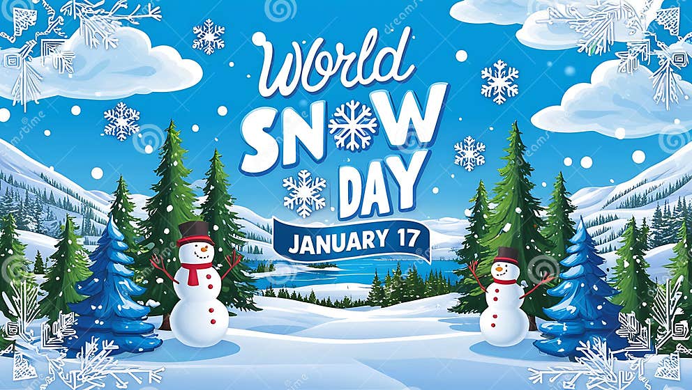 World Snow Day for Background or Banner Stock Illustration ...
