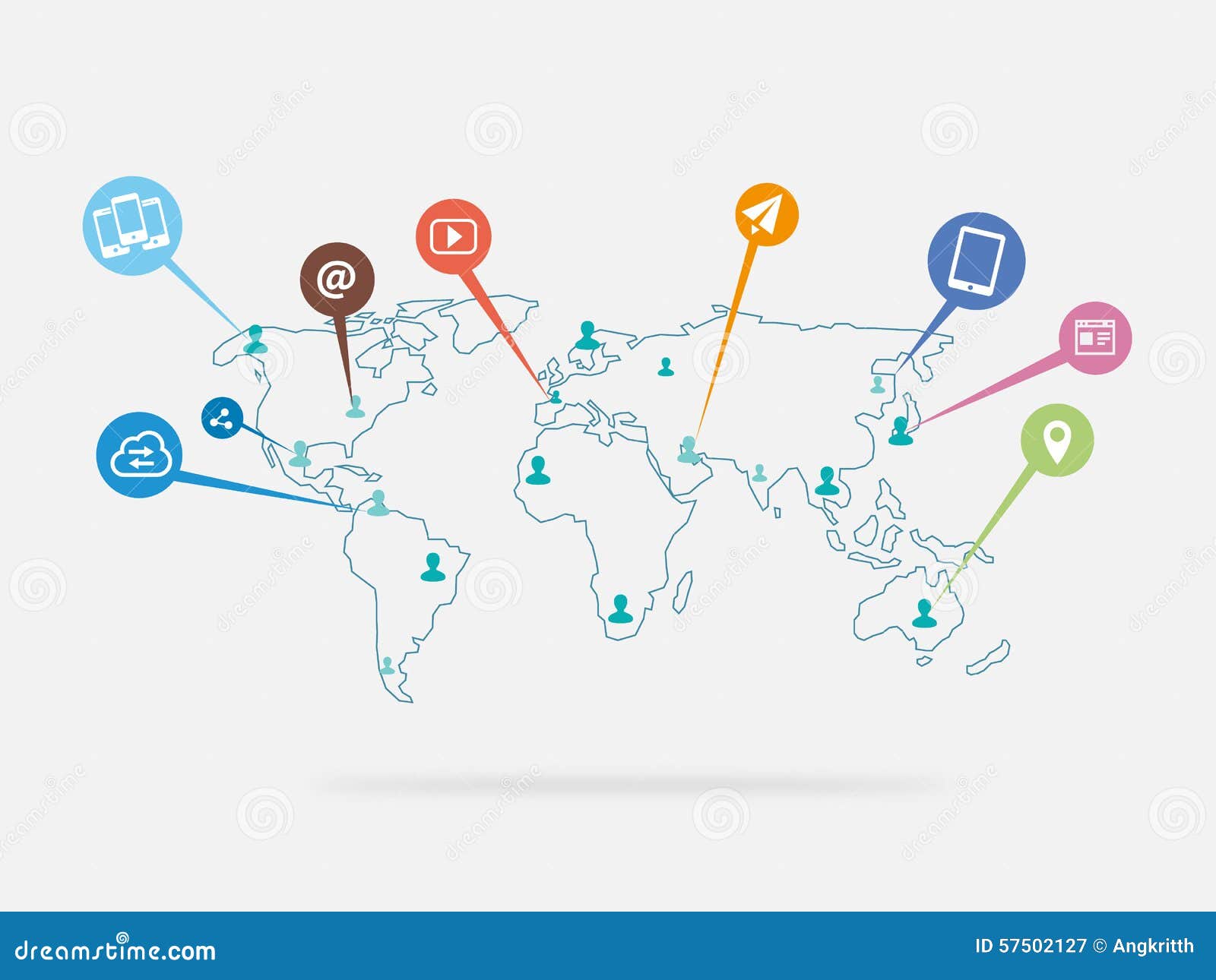 World of Social Media and Social Network - Icon Stock Illustration ...