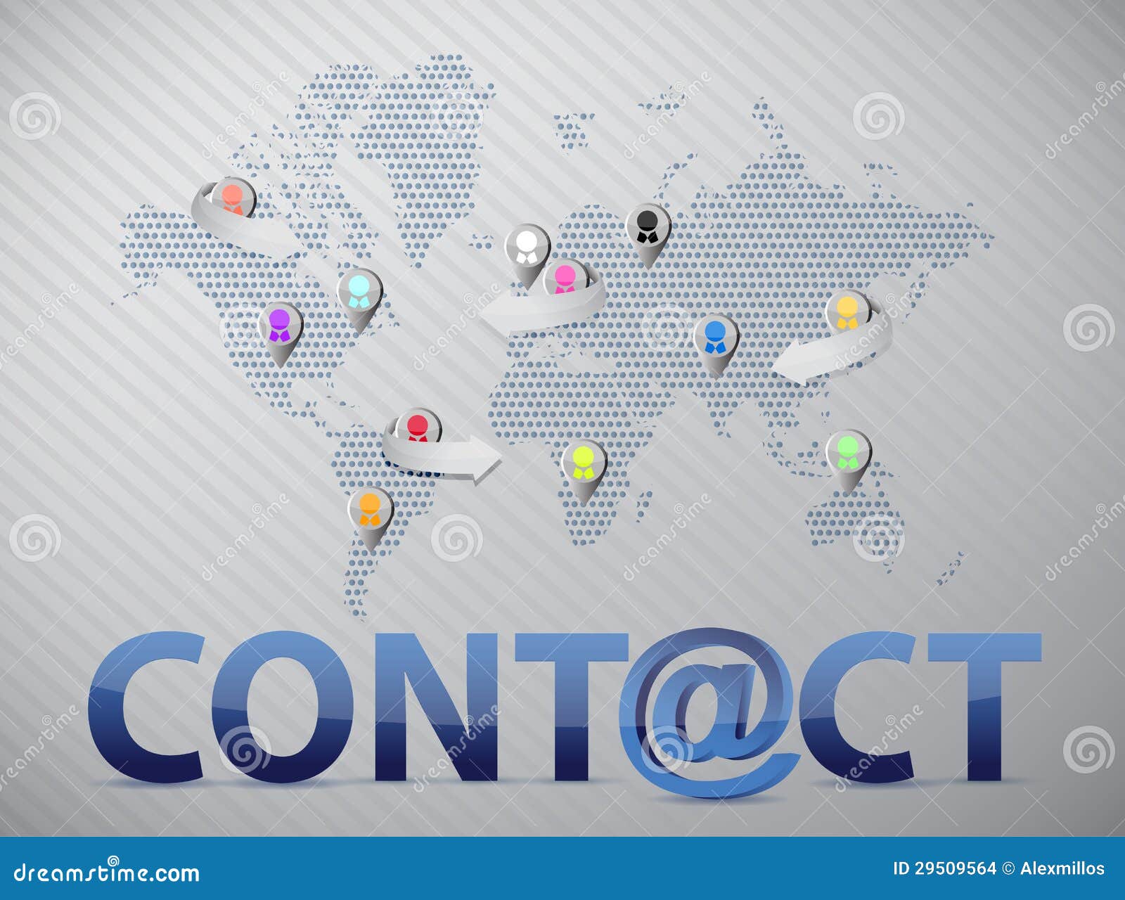 World Social Network Contact Us Stock Illustration - Illustration of ...