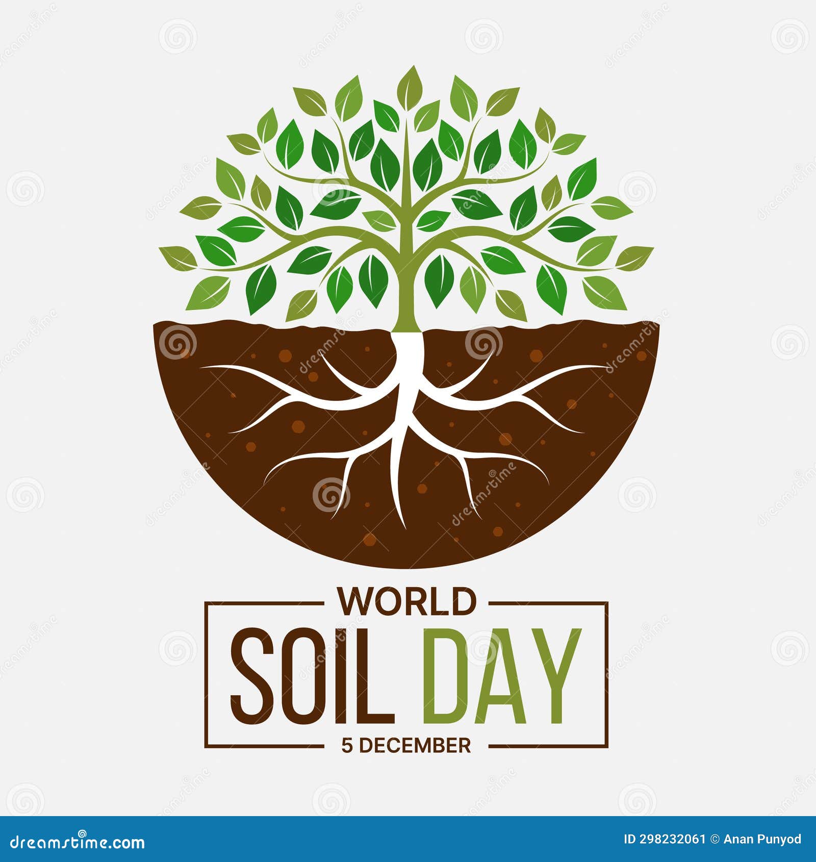 World Soil Day - Circle Half Tree with Leave on Circle Half Soil with ...