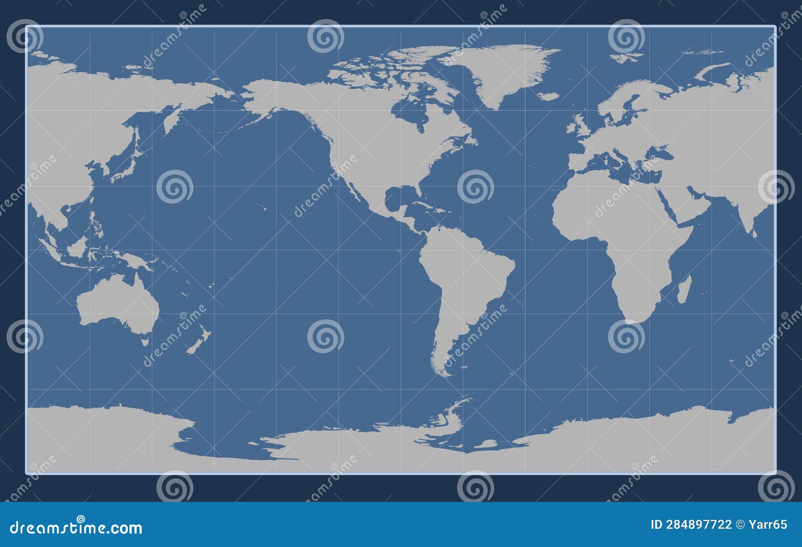 World Contour Map - -90 PM. Compact Miller Stock Illustration ...