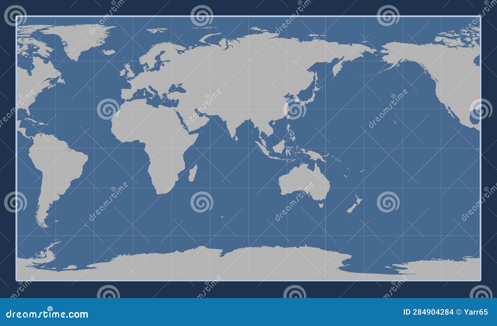 World Contour Map - 90 PM. Patterson Cylindrical Stock Illustration ...