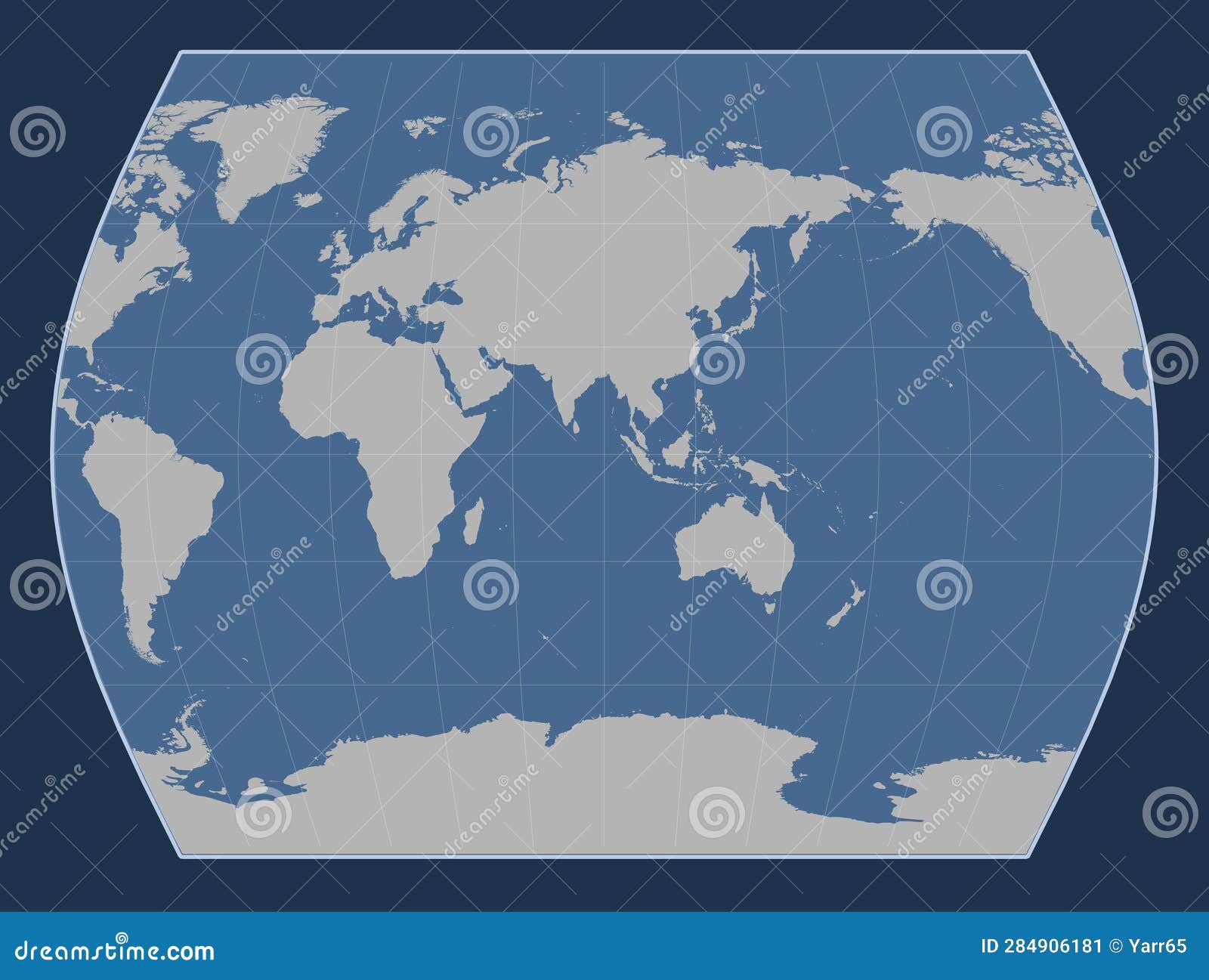 World Contour Map - 90 PM. Times Stock Illustration - Illustration of ...