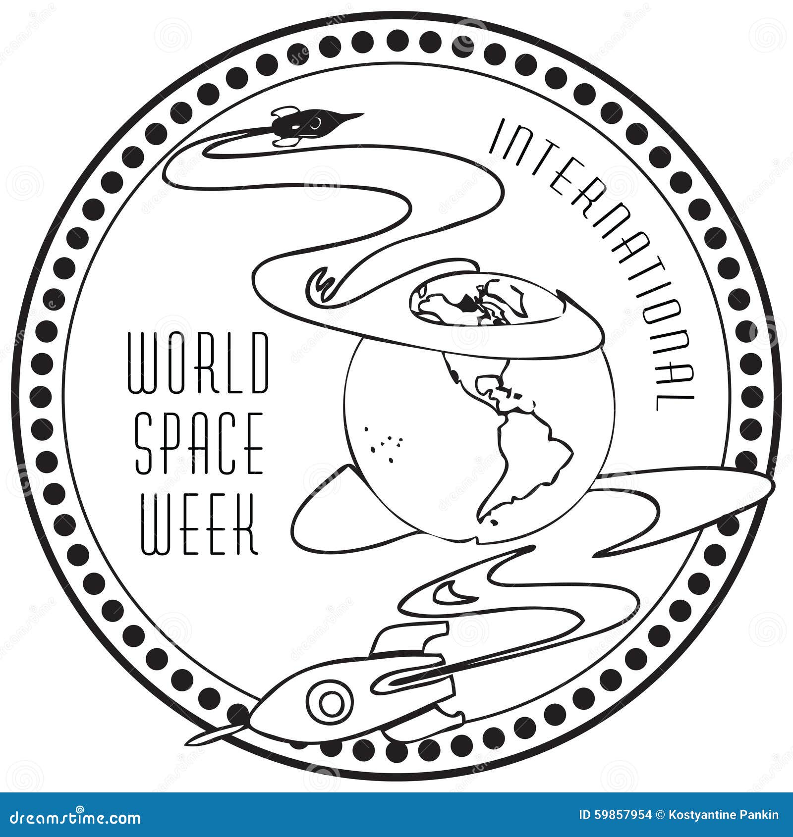 World Space Week stock vector. Illustration of science - 59857954