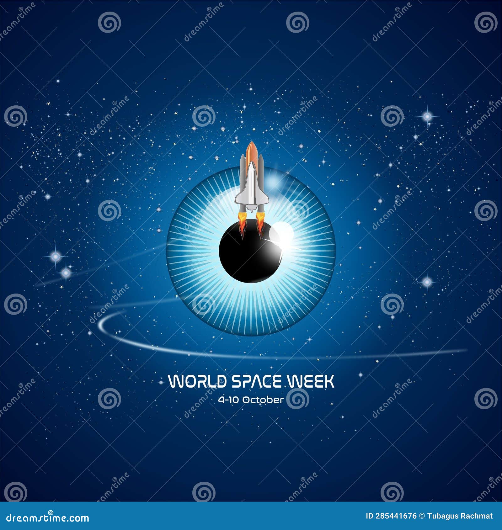 World Space Week, 4-10 October Stock Illustration - Illustration of ...