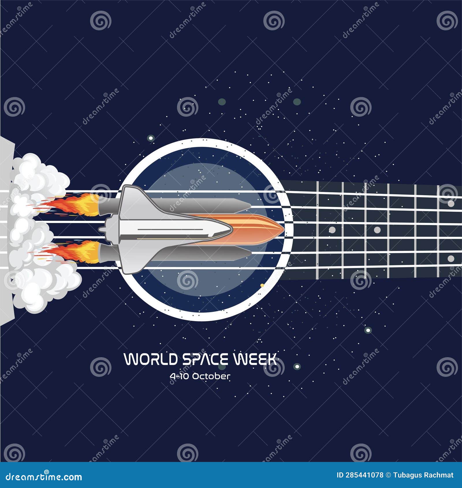 World Space Week, 4-10 October Stock Vector - Illustration of planet ...