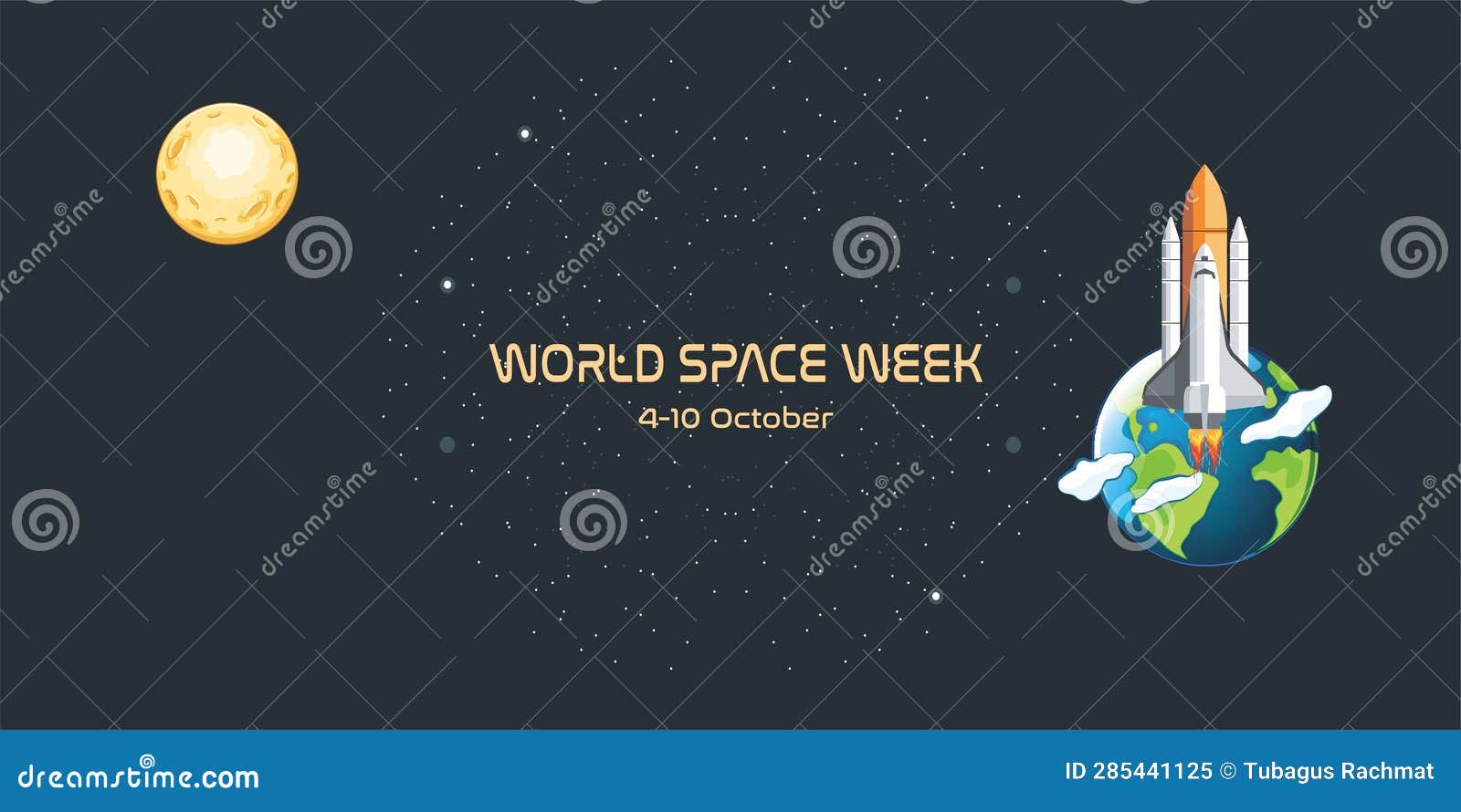 World Space Week, 4-10 October Stock Illustration - Illustration of ...