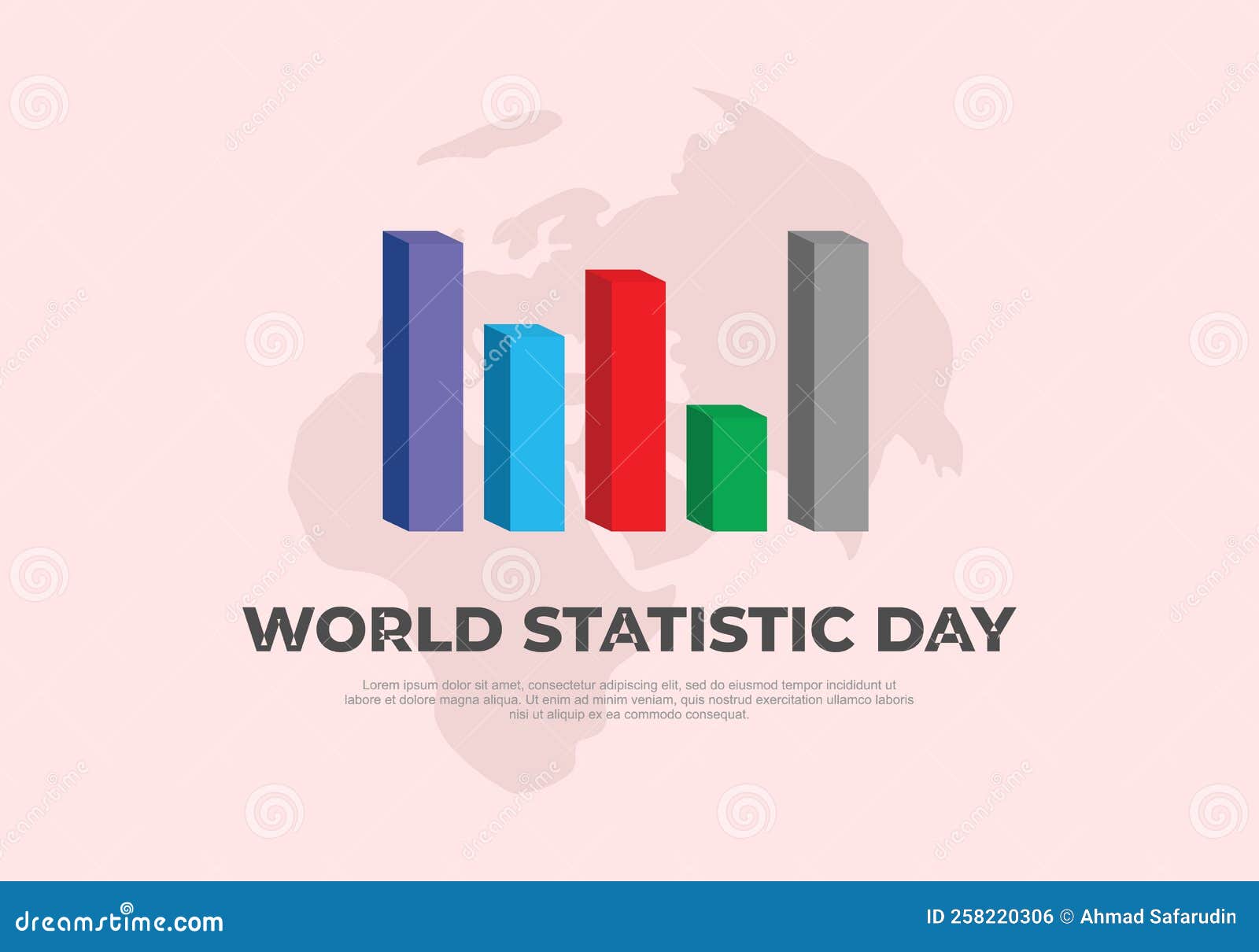 World Statistic Day Background with Chart Graphic and Earth Map Stock ...