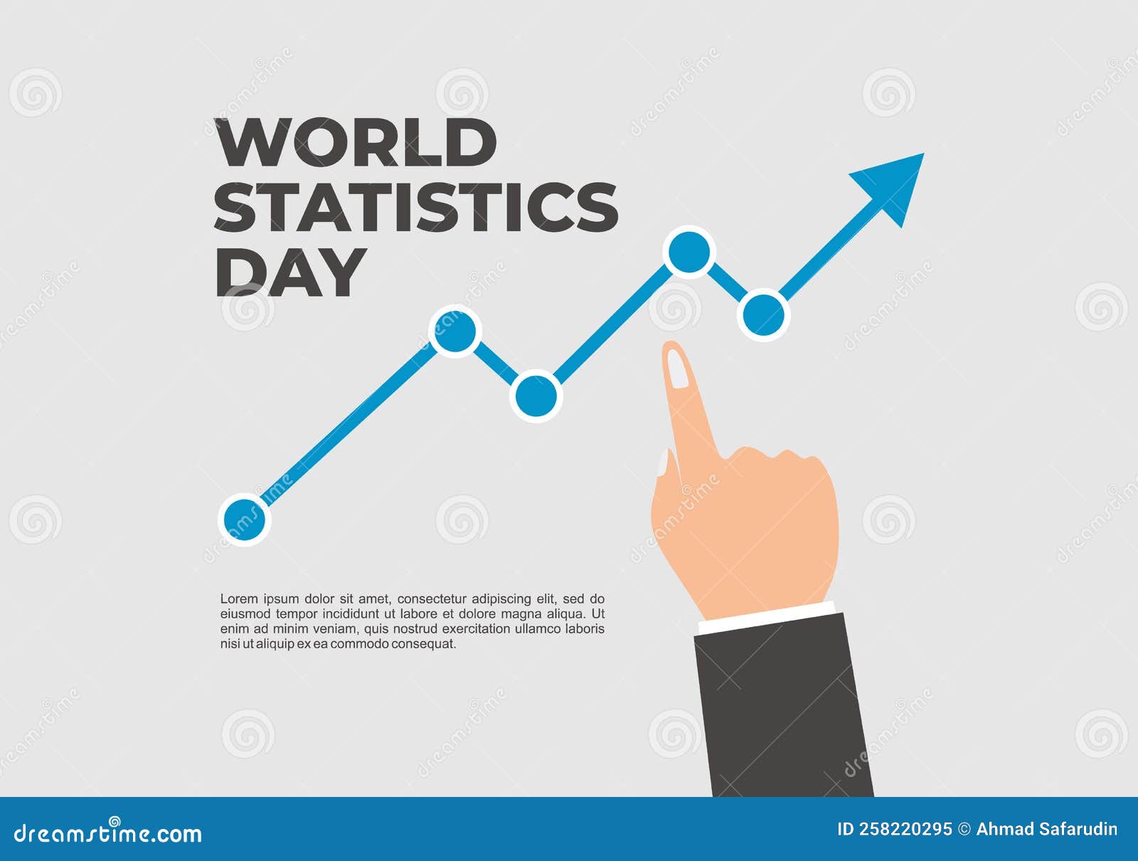 World Statistic Day Background With Chart Graphic And Earth Map Vector ...