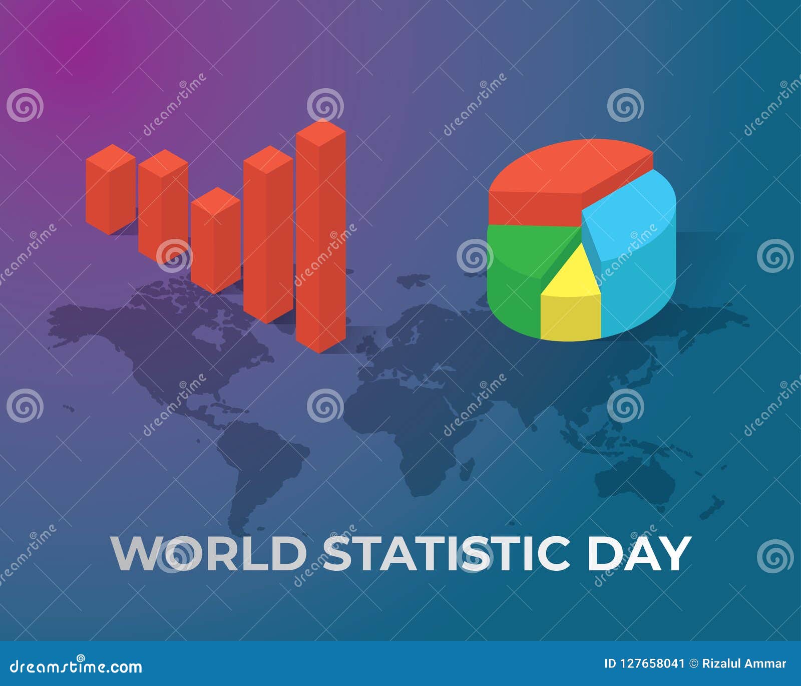 World Statistic Day Ilustration World Stock Vector - Illustration of ...