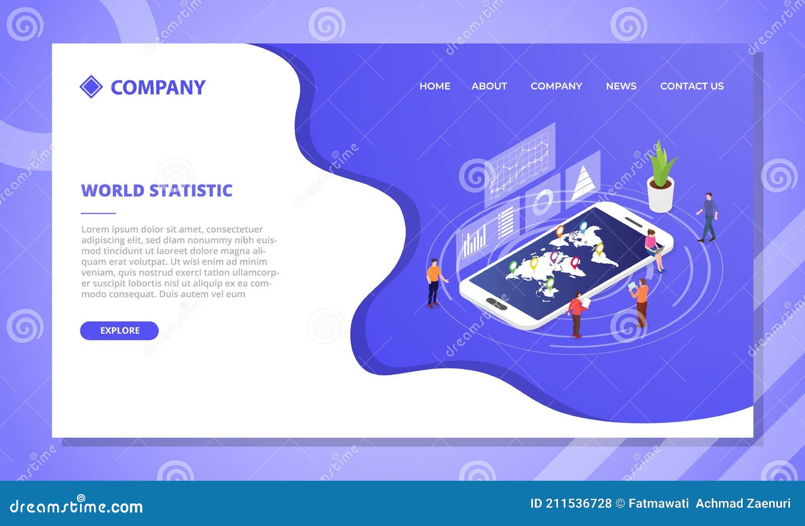 World Statistics Concept for Website Template or Landing Homepage ...