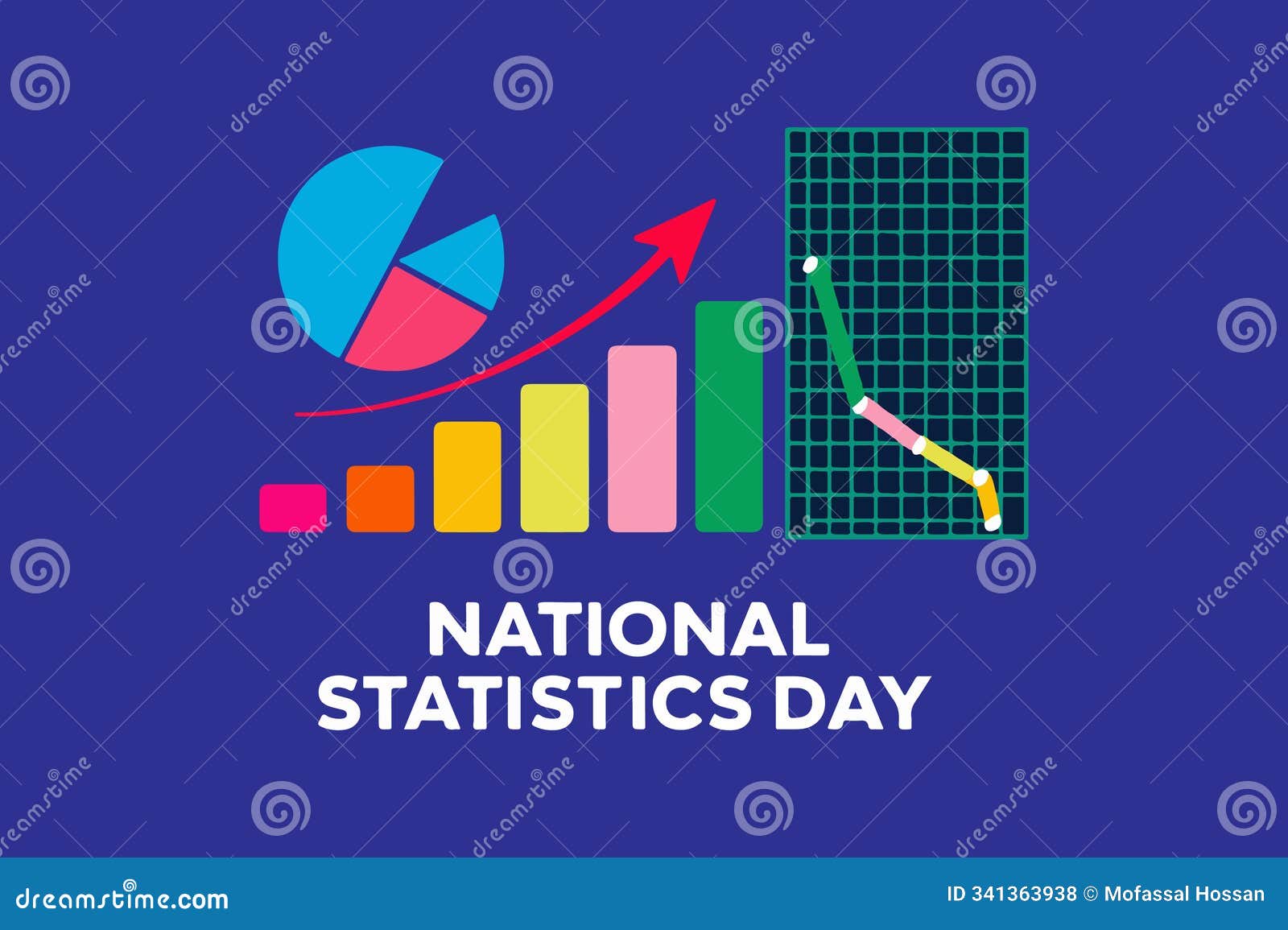 World Statistics Day Vector Illustration 3 Stock Illustration ...