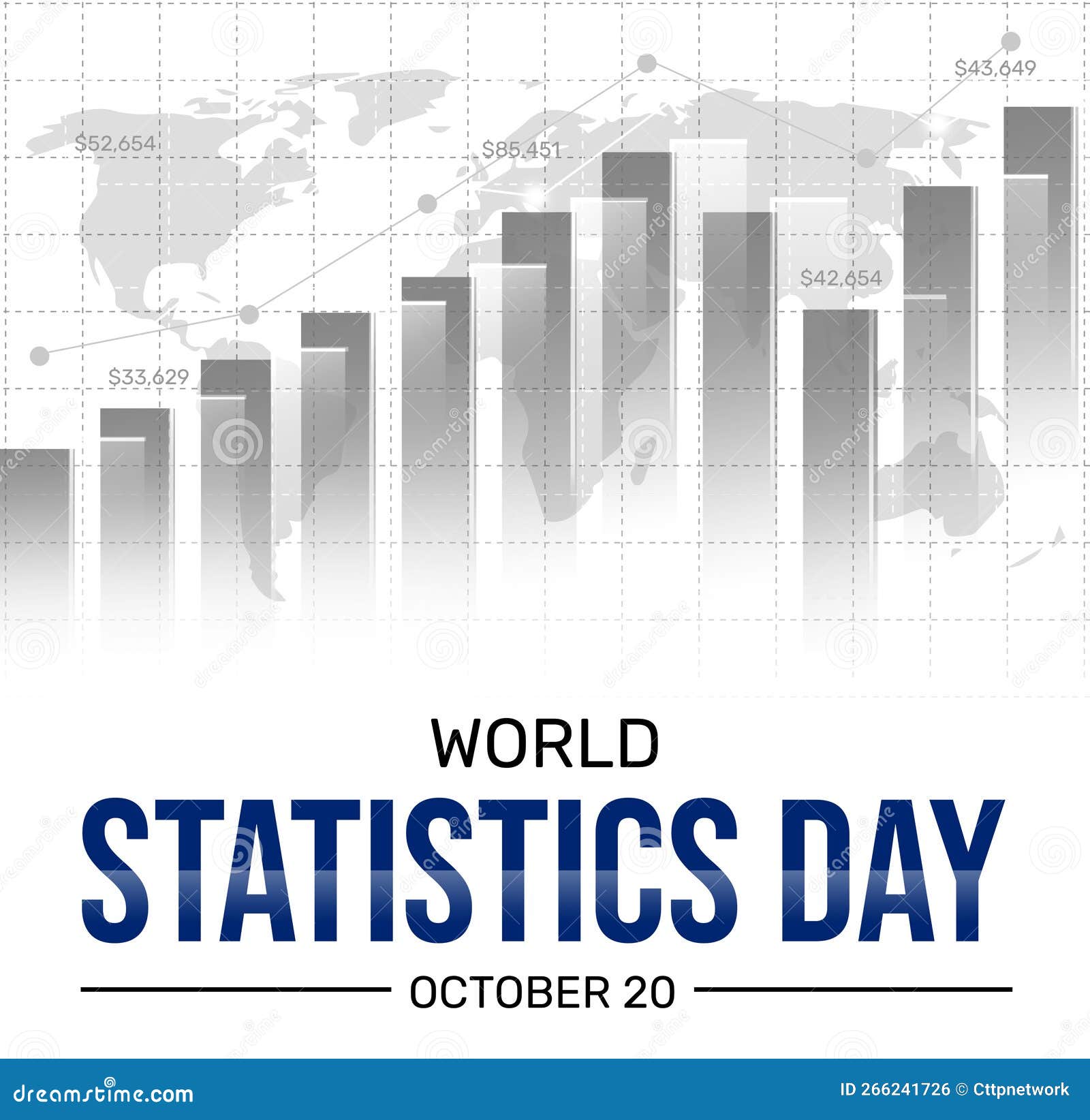 World Statistics Day Wallpaper with Graph and Typography Under it Stock ...