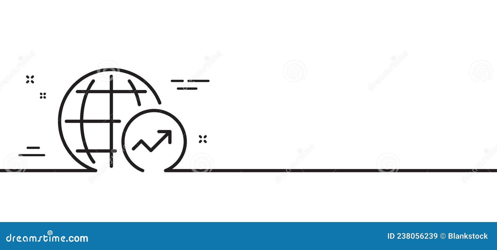 World Statistics Line Icon. Chart Sign. Minimal Line Pattern Banner ...