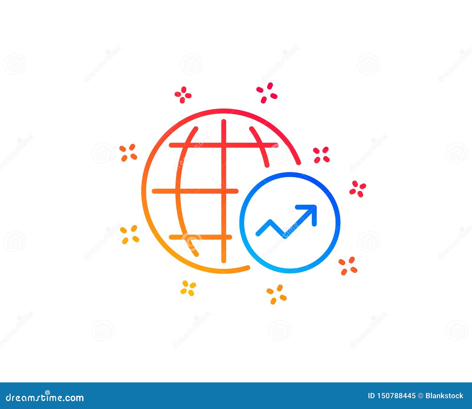 World Statistics Line Icon. Chart Sign. Vector Stock Vector ...
