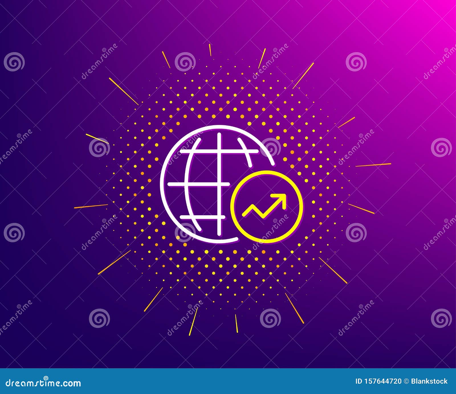 World Statistics Line Icon. Chart Sign. Vector Stock Vector ...