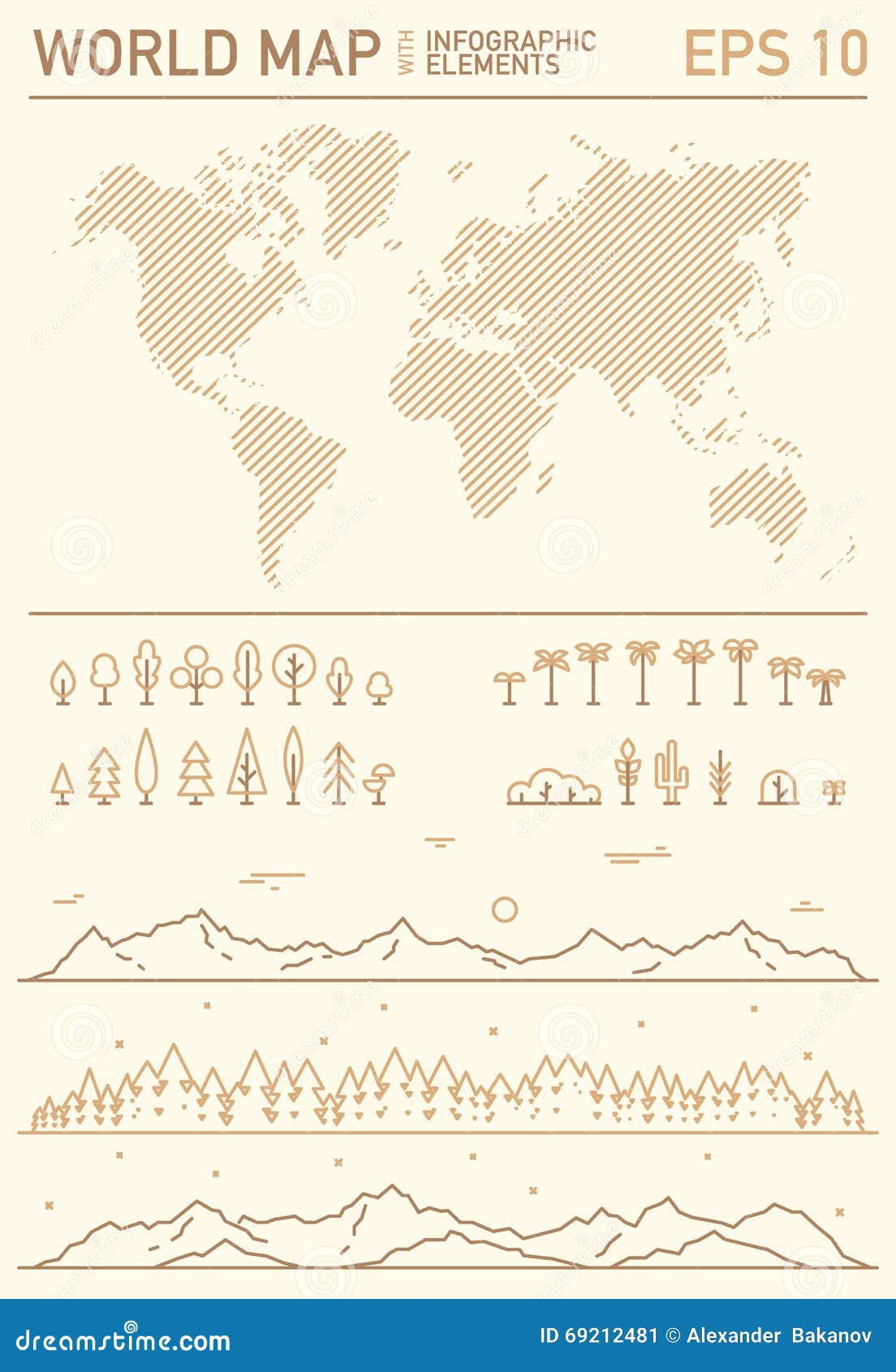 World Map With Stripes Diagonal Pattern Textured. Flat Earth, Globe ...