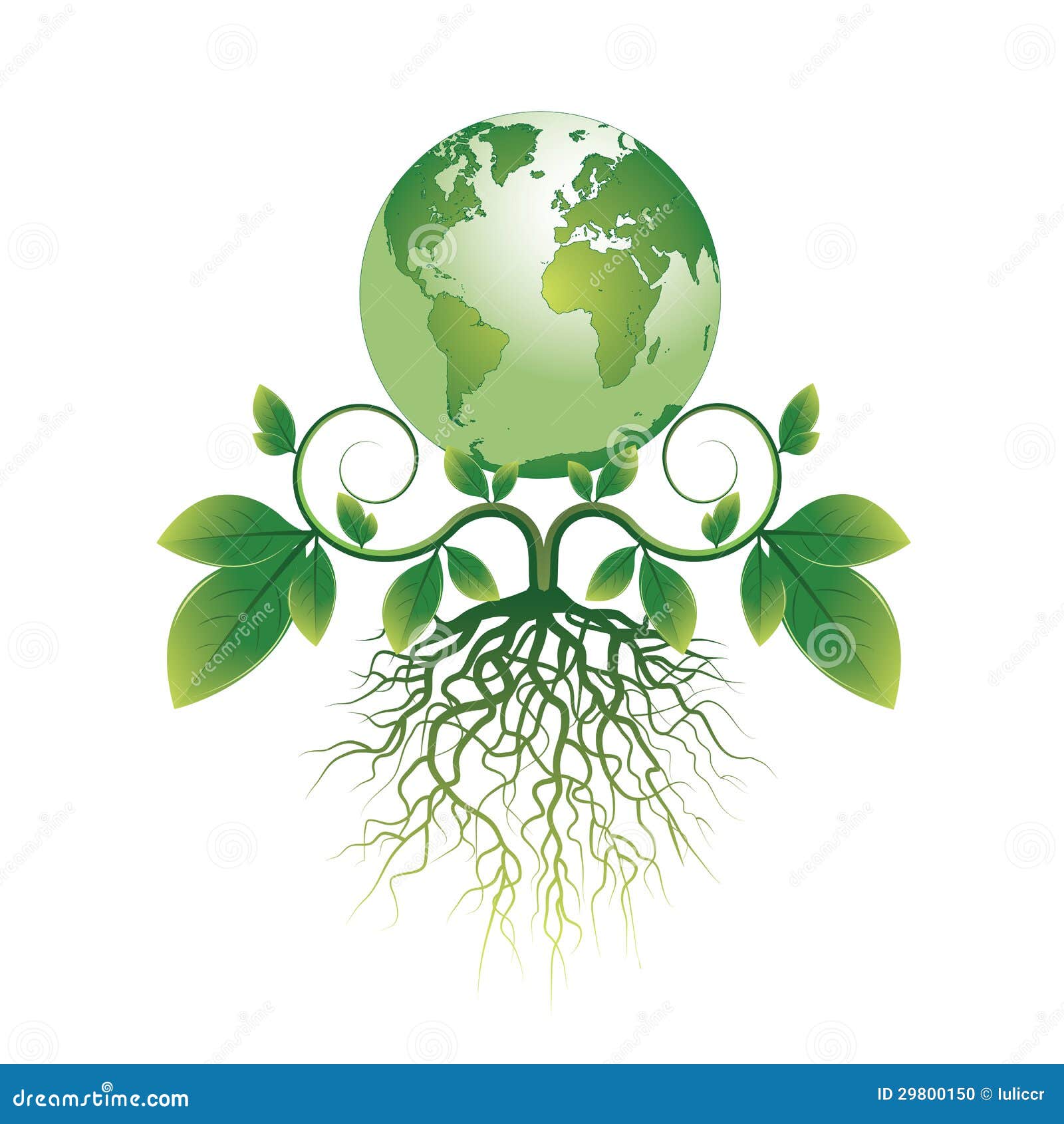 Planet with roots stock vector. Illustration of green - 29800150