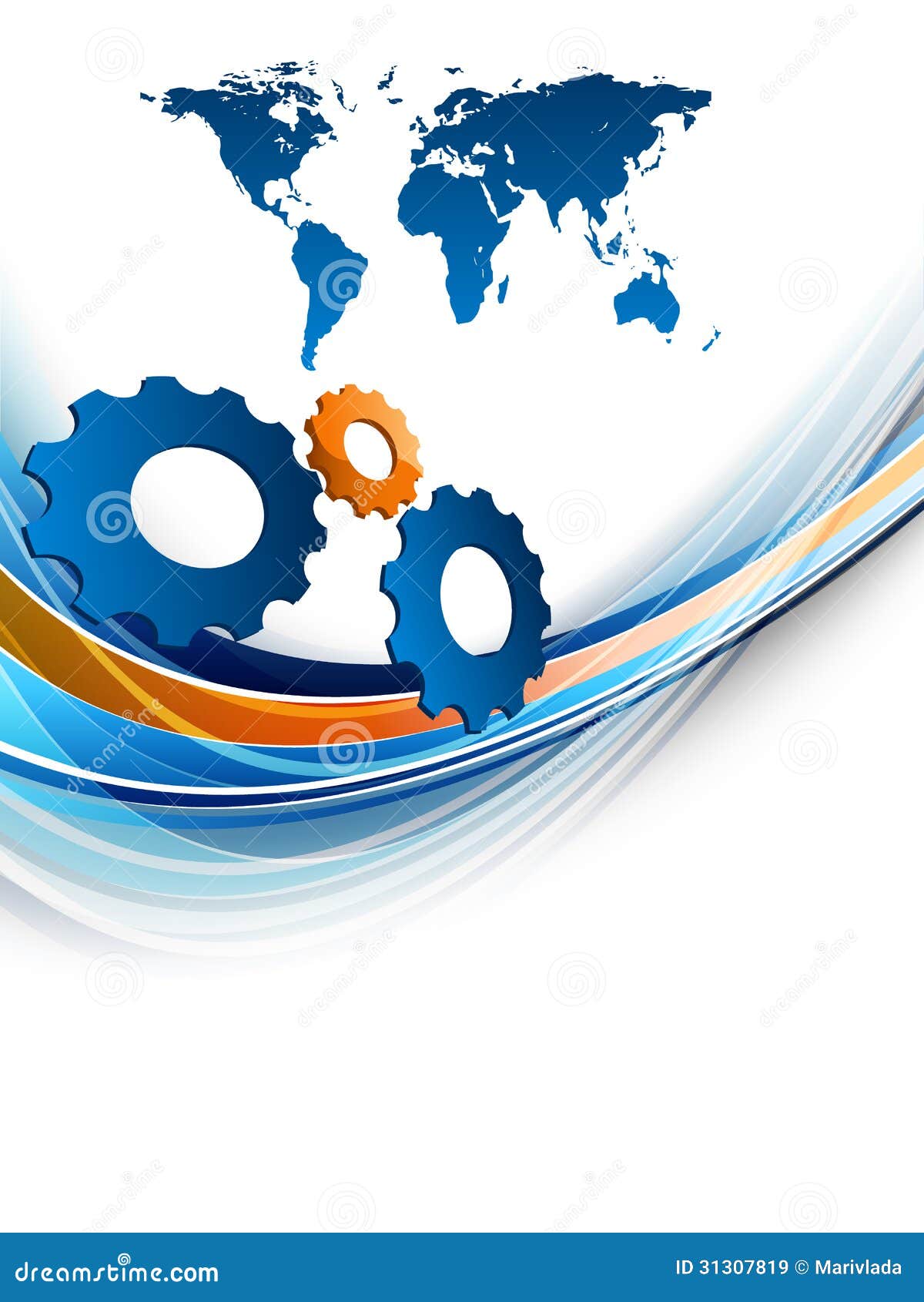 World Map Techno Stock Illustration | CartoonDealer.com #4645894