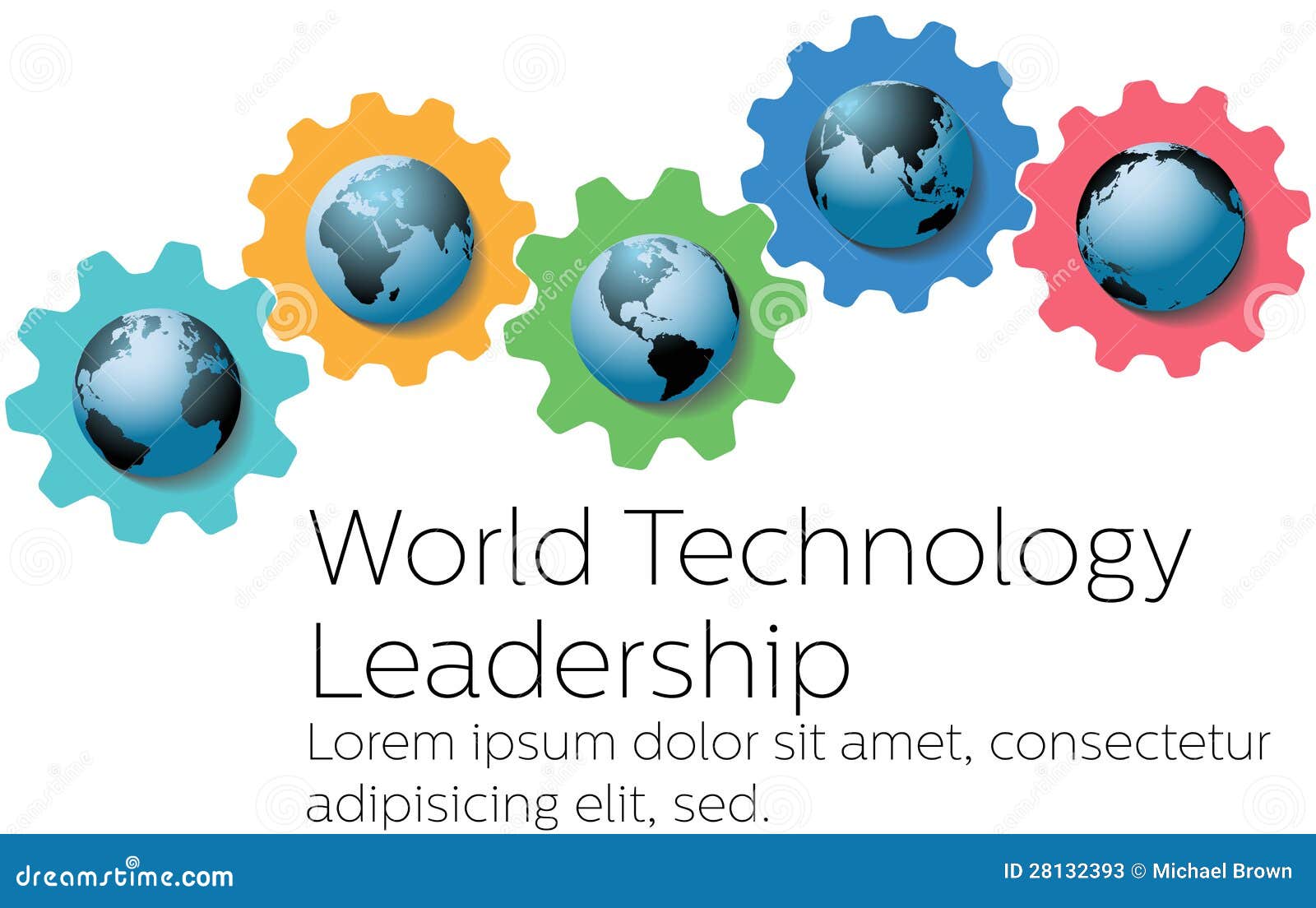 World Technology Global Leader Gears Stock Vector - Illustration of ...
