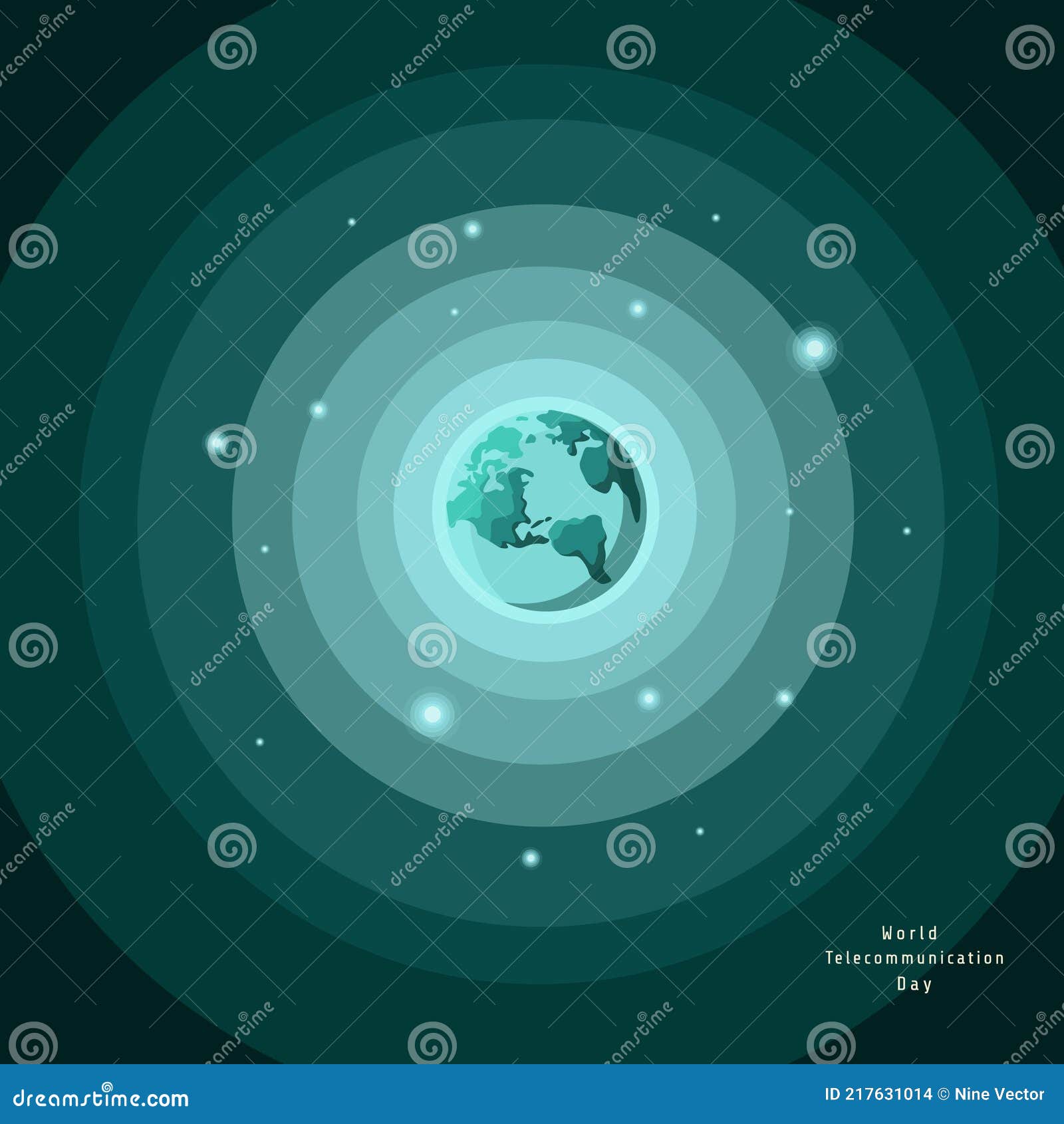 World Telecommunication Day, Illustration of Earth and Networking Light ...