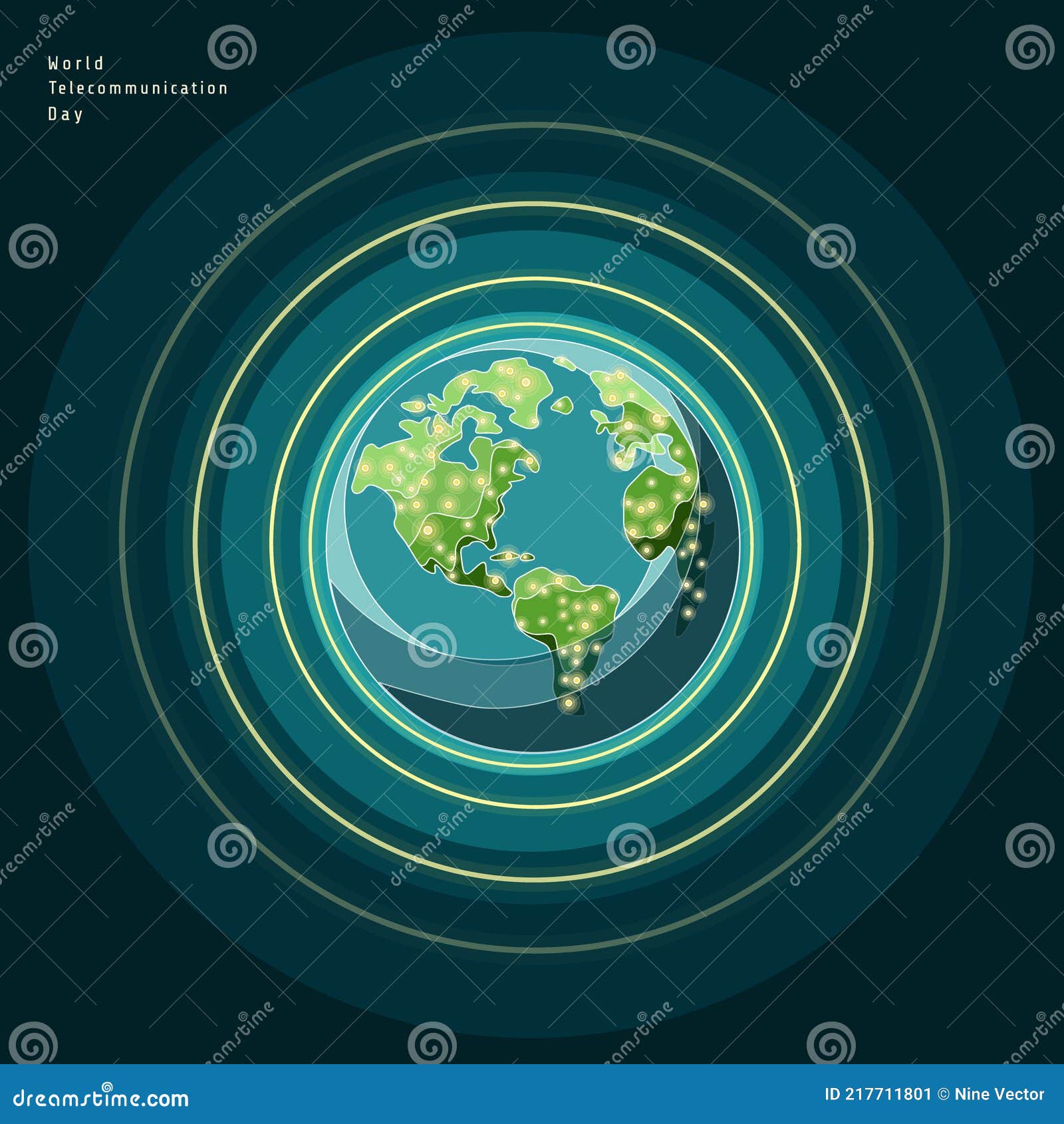 World Telecommunication Day, Vector Illustration of Earth and ...